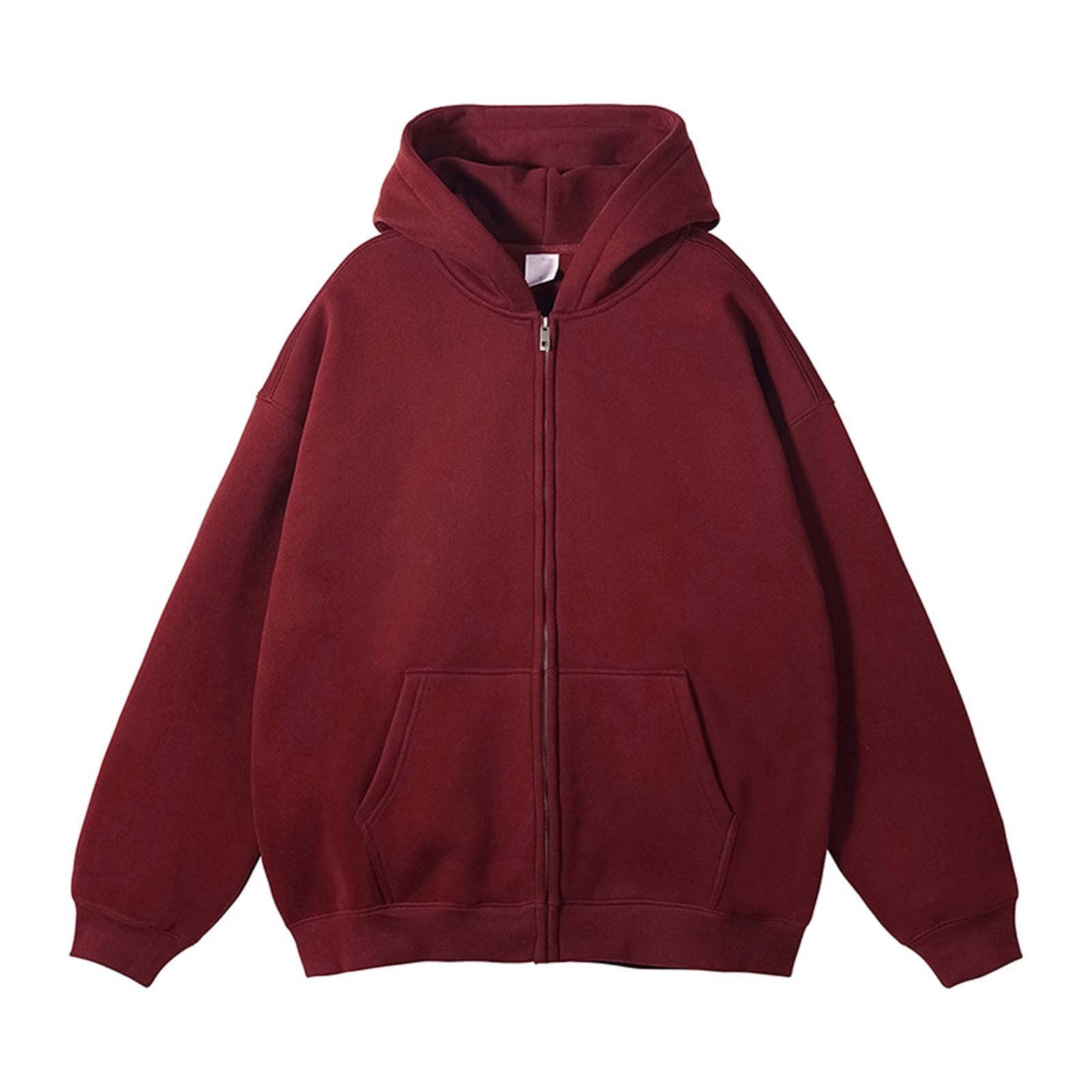 BXINGOHAI Men's Oversized Hoodies Sweatshirts Solid Full Zip Hooded ...
