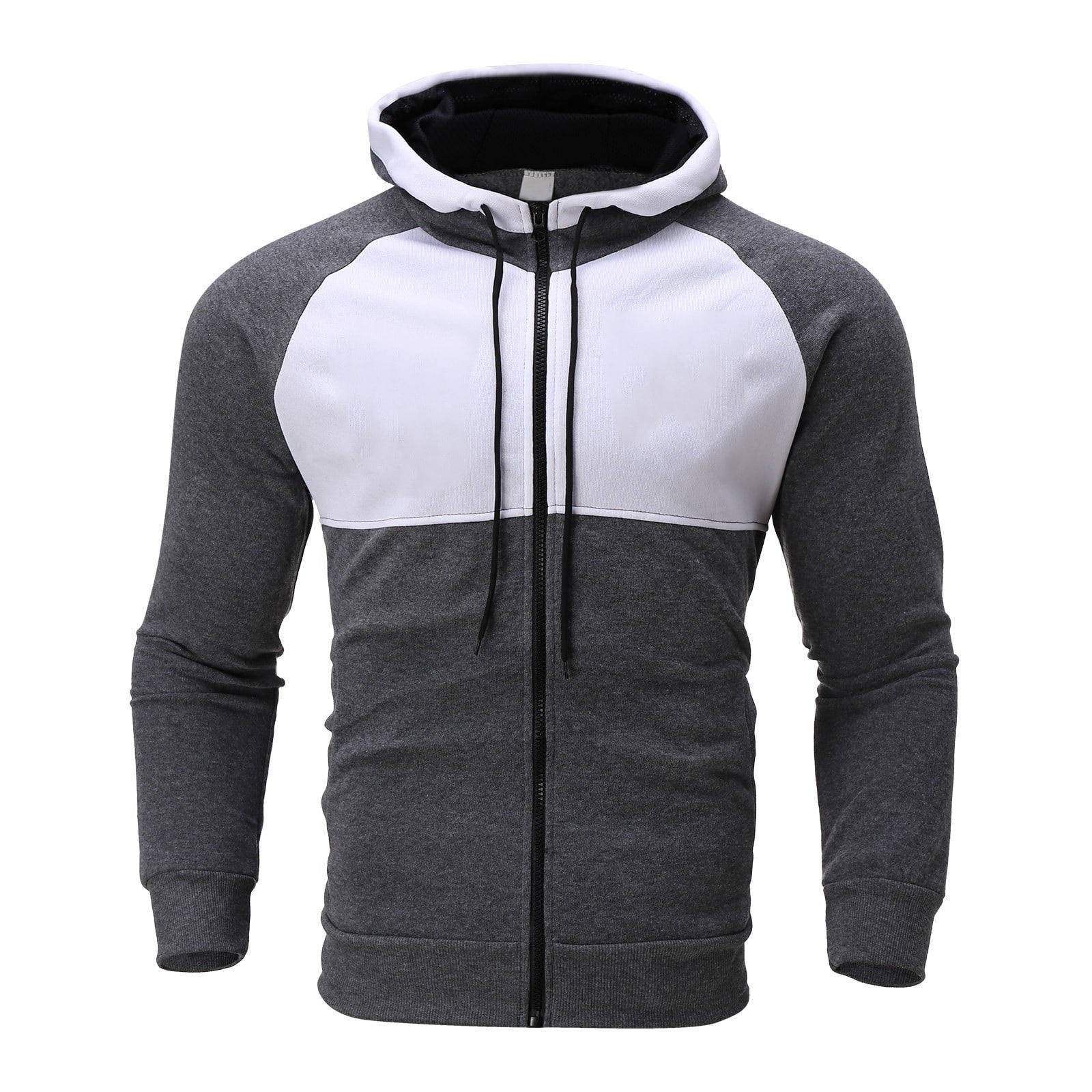 BXINGOHAI Men's Patchwork Hoodie Sweatshirt Thin Fleece Long Sleeve ...