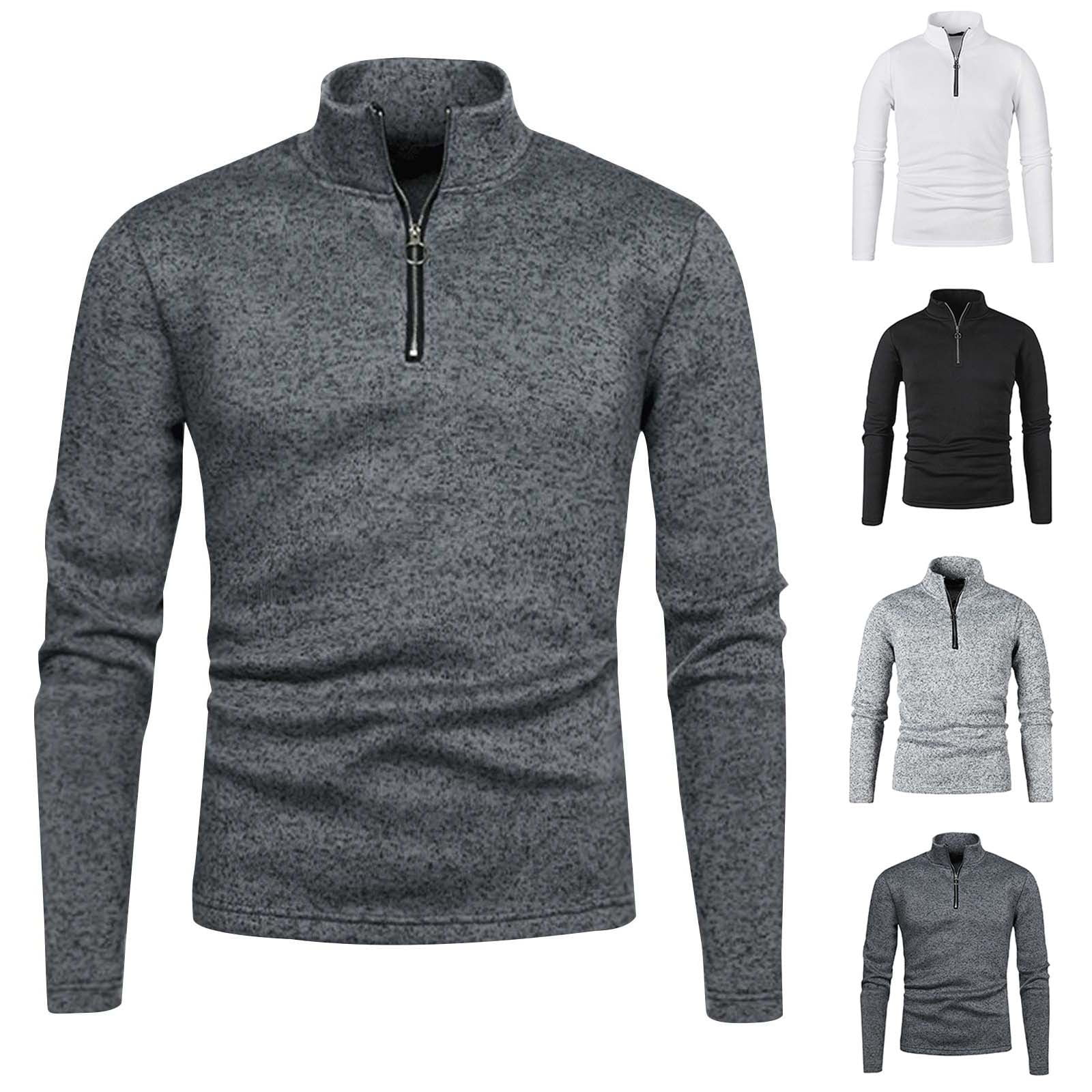 BXINGOHAI Men's Quarter Zip Up Pullover Long Sleeve Sweatshirt 1/4 Zip ...