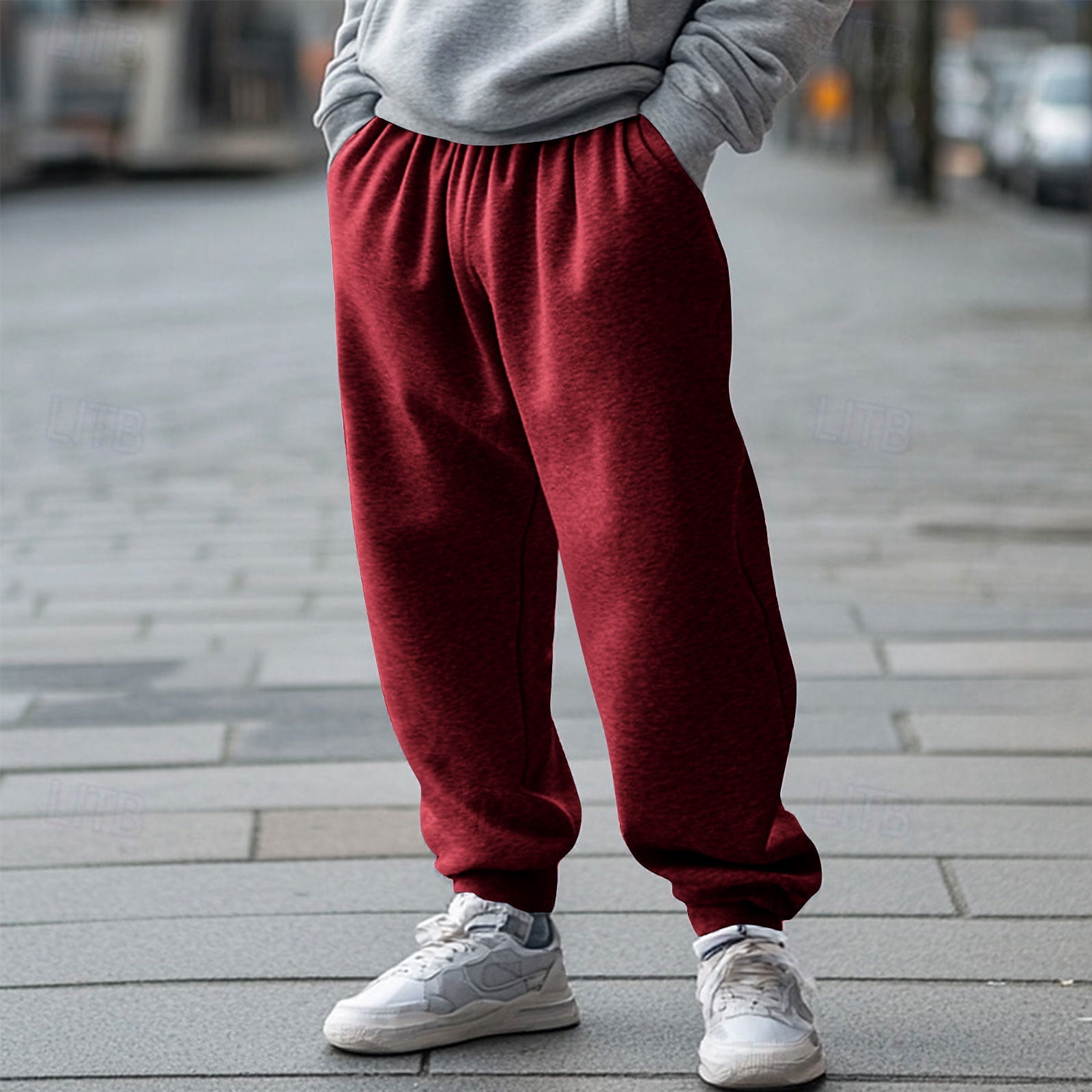 BXINGOHAI Men's Sweatpants, Fleece Sweats for Men, Open Bottom ...