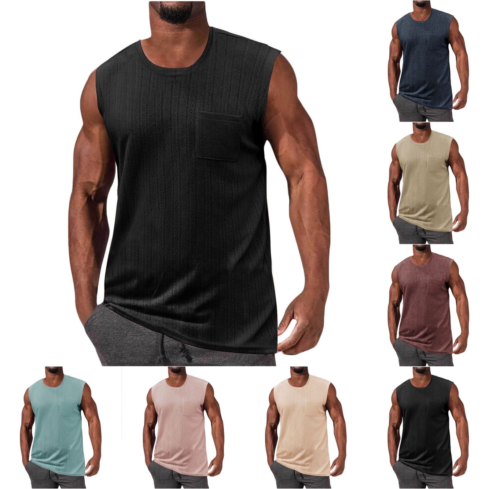 BXINGOHAI Men's Tank Top Knit Sleeveless Muscle Shirts Gym Workout ...