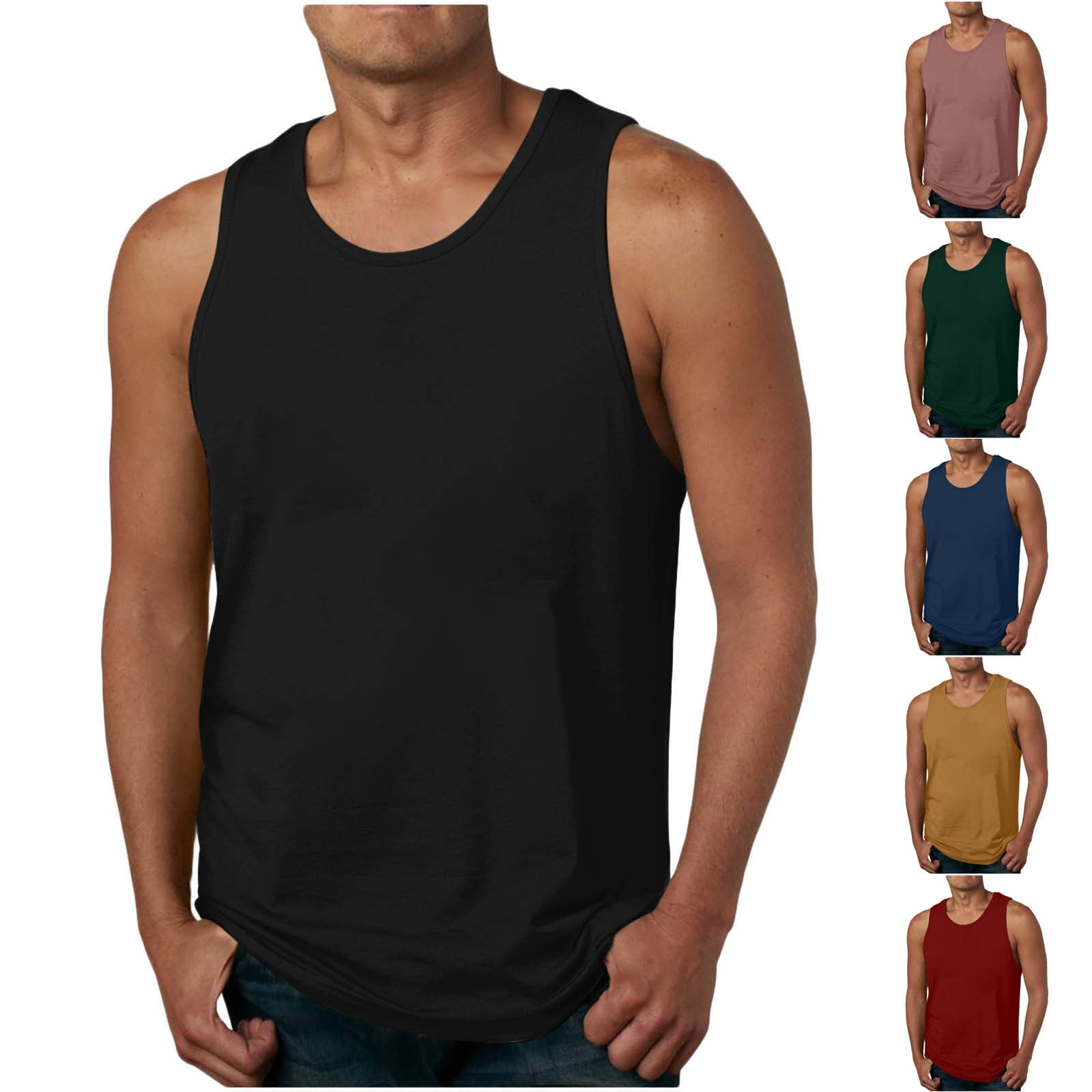 BXINGOHAI Men's Tank Tops Quick Dry Sleeveless Workout Muscle Shirt ...