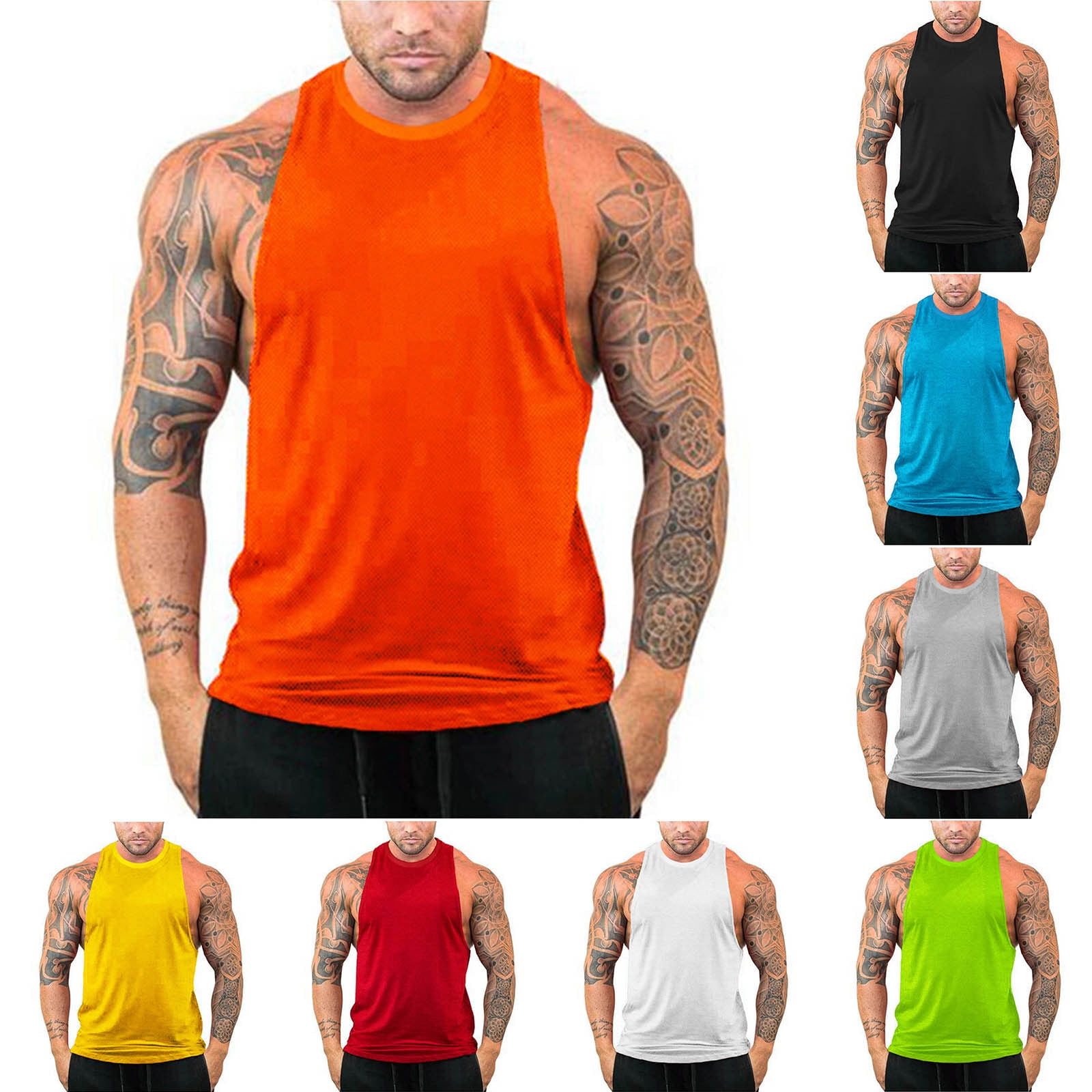 BXINGOHAI Men's Tank Tops Quick Dry Workout Swim Beach Shirts ...