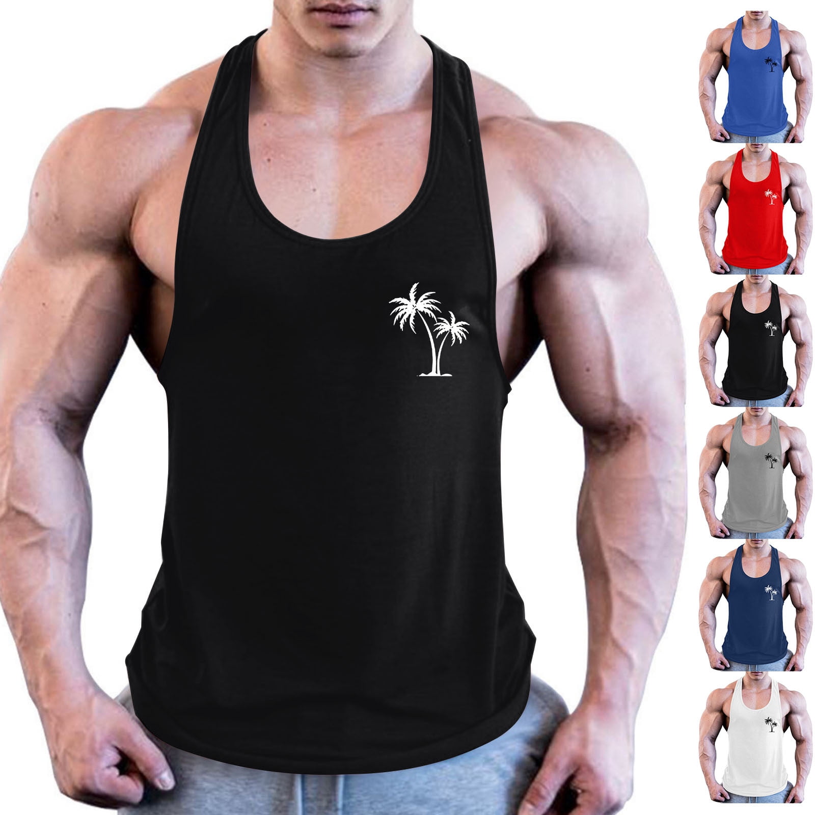BXINGOHAI Men's Tank Tops Summer Graphic Beach Tank Tops for Men ...