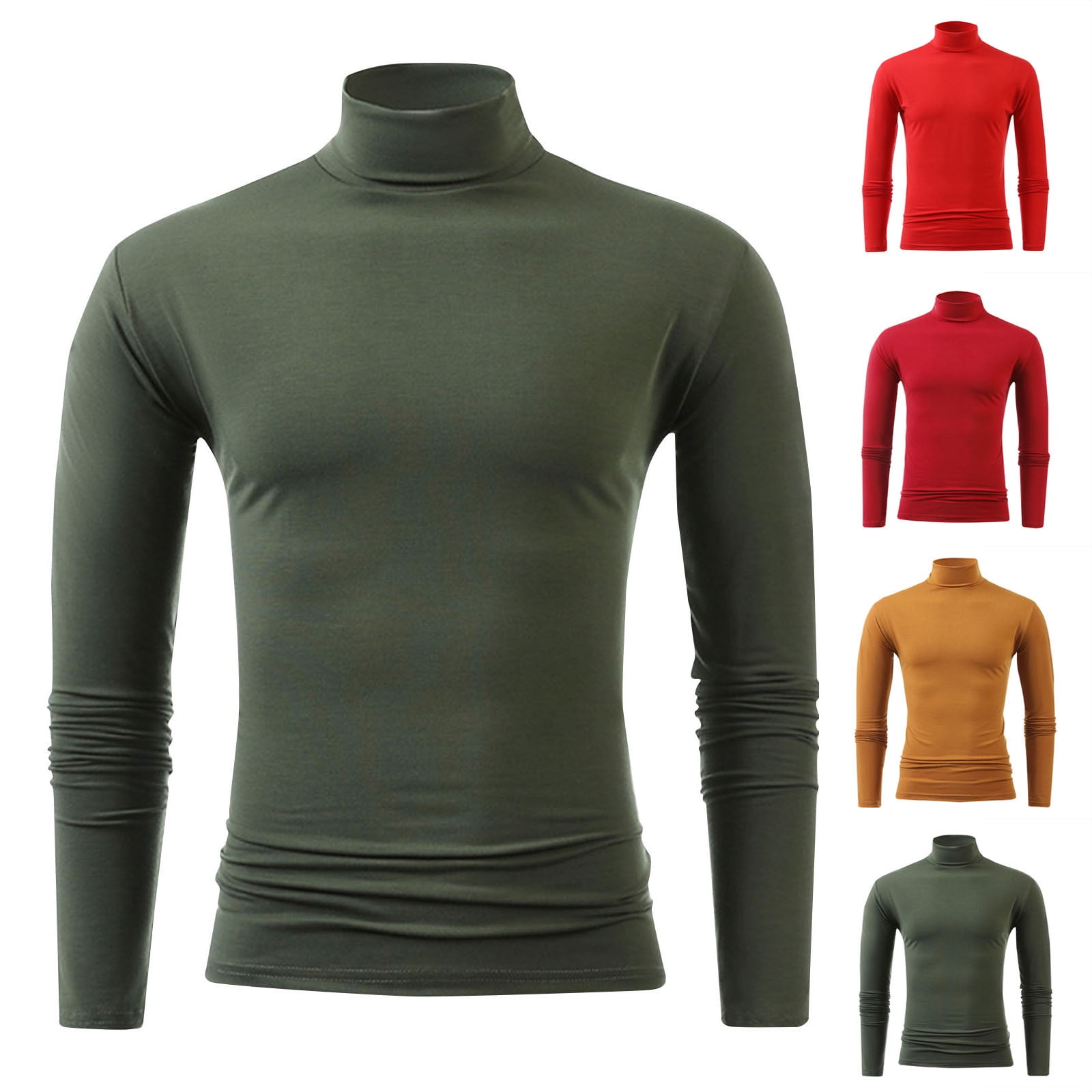 BXINGOHAI Men's Turtleneck Shirts Long Sleeve Underwear Tops Pullover ...