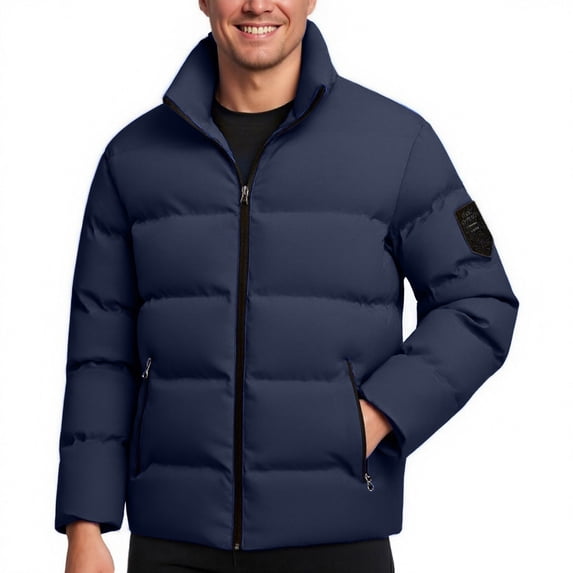BXINGOHAI Men's Winter Puffer Jacket Down, Thick Down Jacket Dark Blue ...