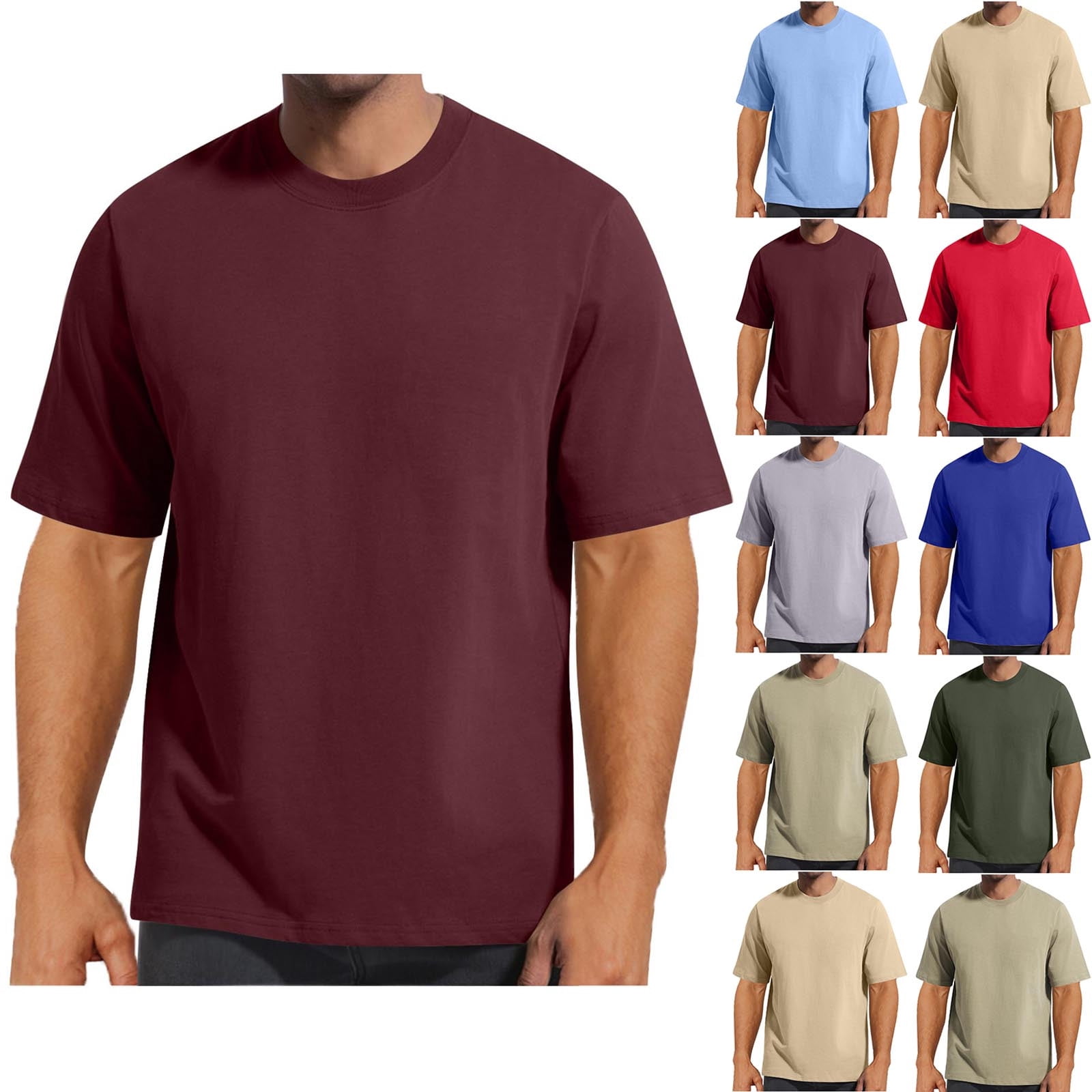 BXINGOHAI Mens Crewneck T Shirts Casual Stylish Graphic Stretch Short ...