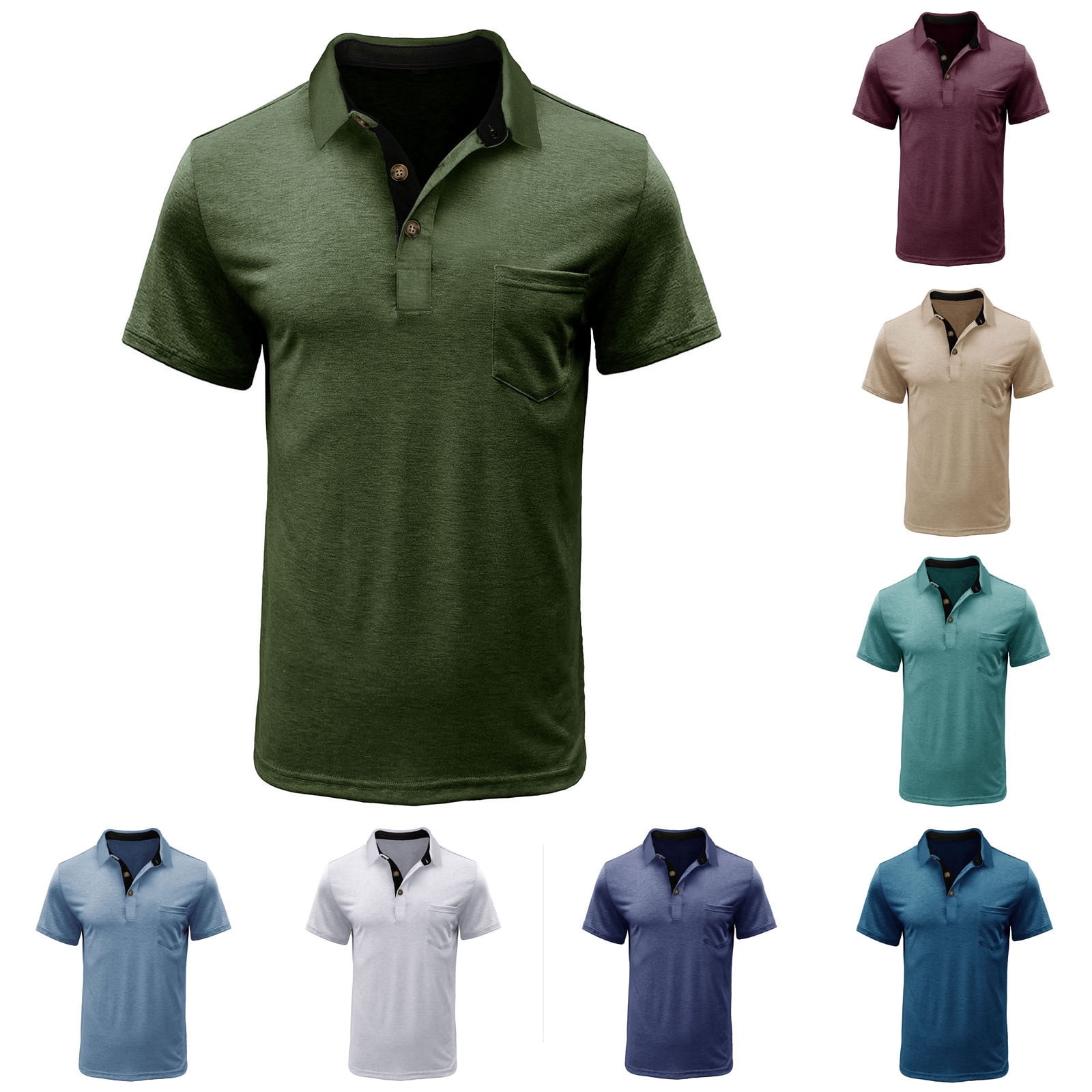 BXINGOHAI Mens Henley Shirts Short Sleeve Summer Tops, Men's Casual ...