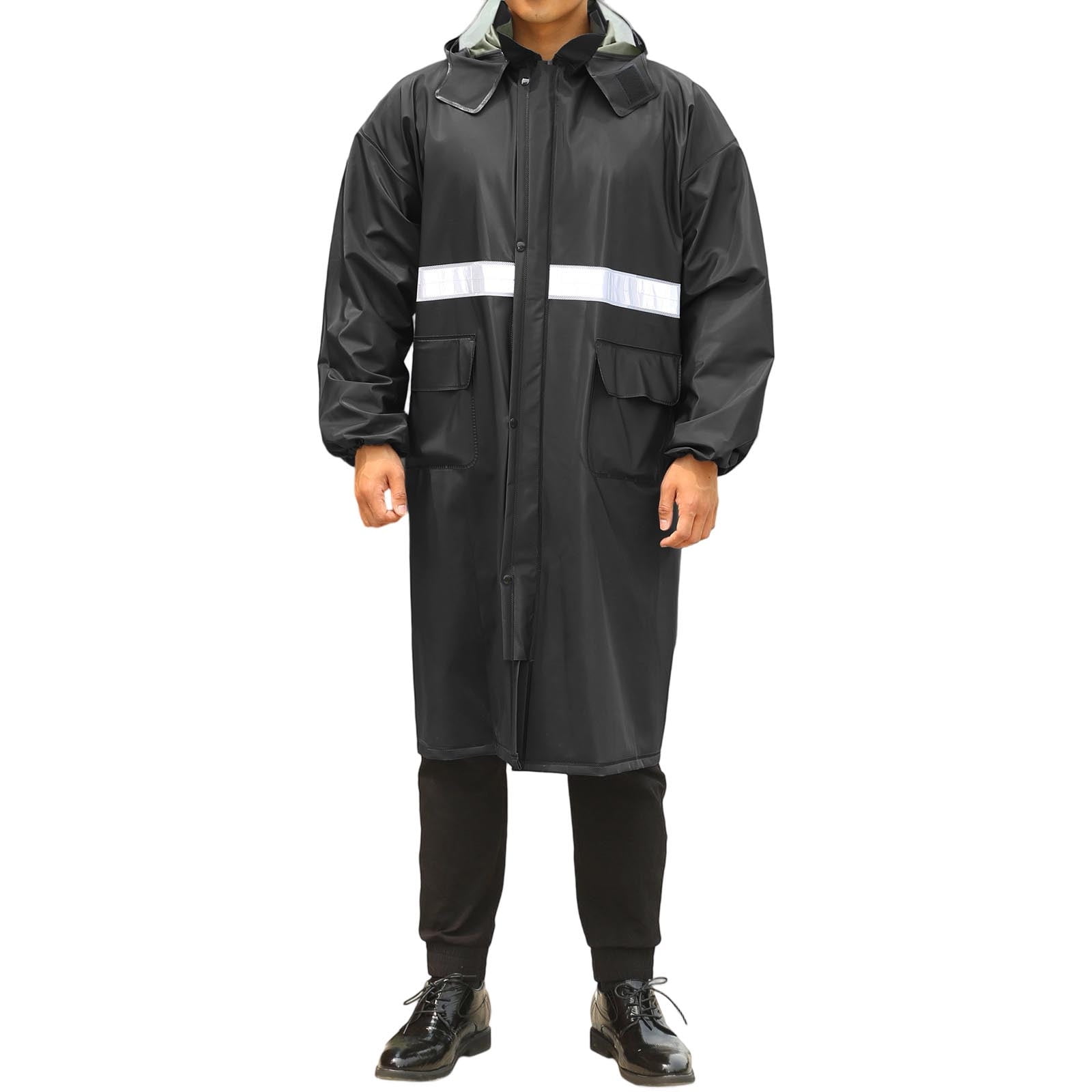 BXINGOHAI Mens Long Safety Rain Coats with Reflective Stripes ...