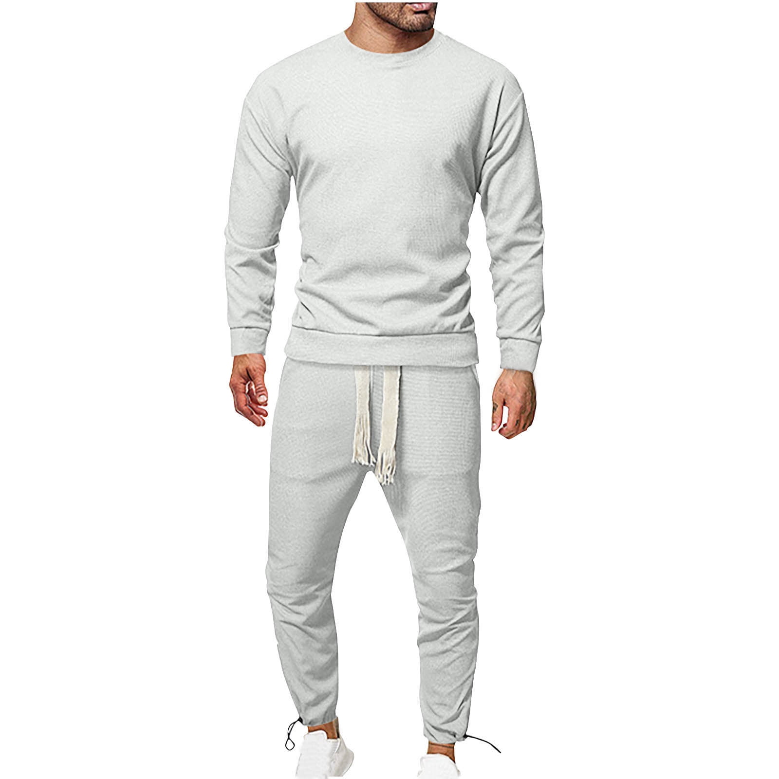 BXINGOHAI Mens Two Pieces Sweatsuits Oversized Solid Outfits Sets ...