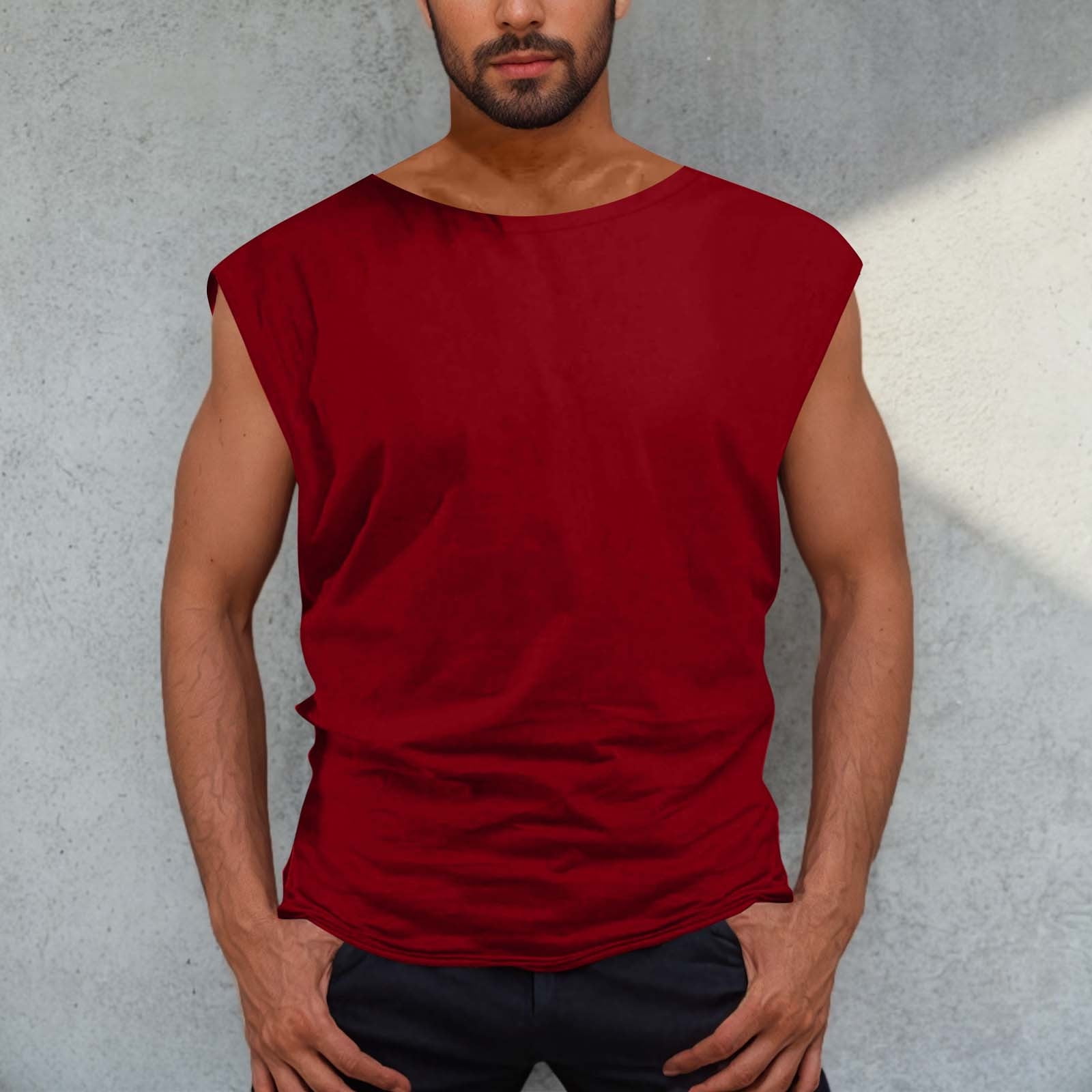 BXINGOHAI Mens Workout Tank Tops Muscle Cut Off Shirts Sleeveless ...