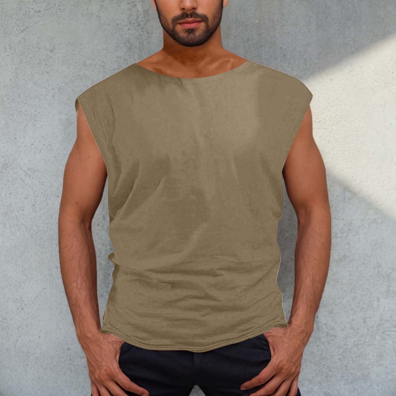 BXINGOHAI Mens Workout Tank Tops Muscle Cut Off Shirts Sleeveless ...
