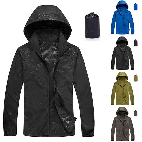 BXINGOHAI Outdoor Packable Rain Jacket Women Lightweight Waterproof Raincoat with Hood Cycling ...