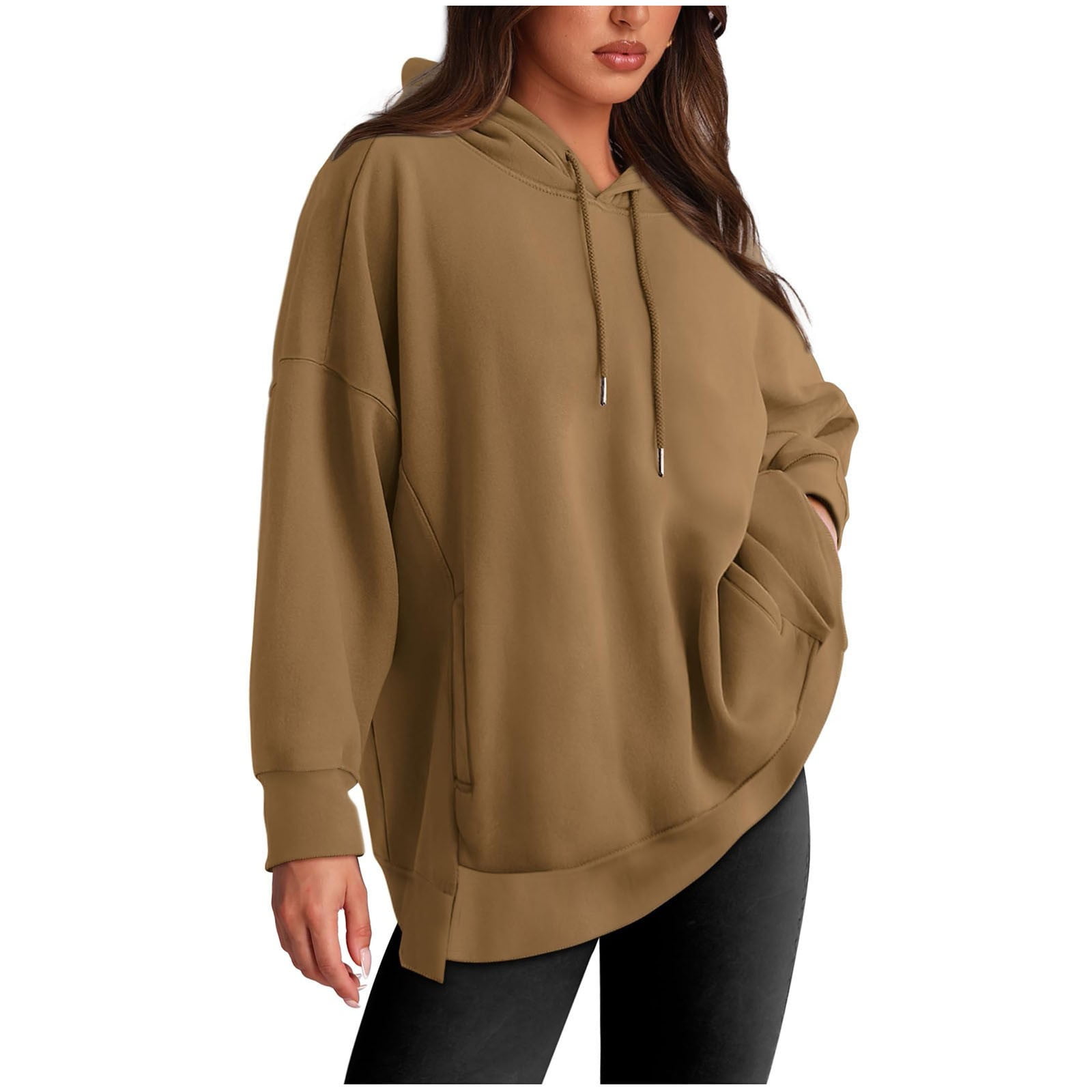 BXINGOHAI Oversized Hoodies for Women Fall Fashion Sweatshirts Pullover Fleece Drawstring Solid ...