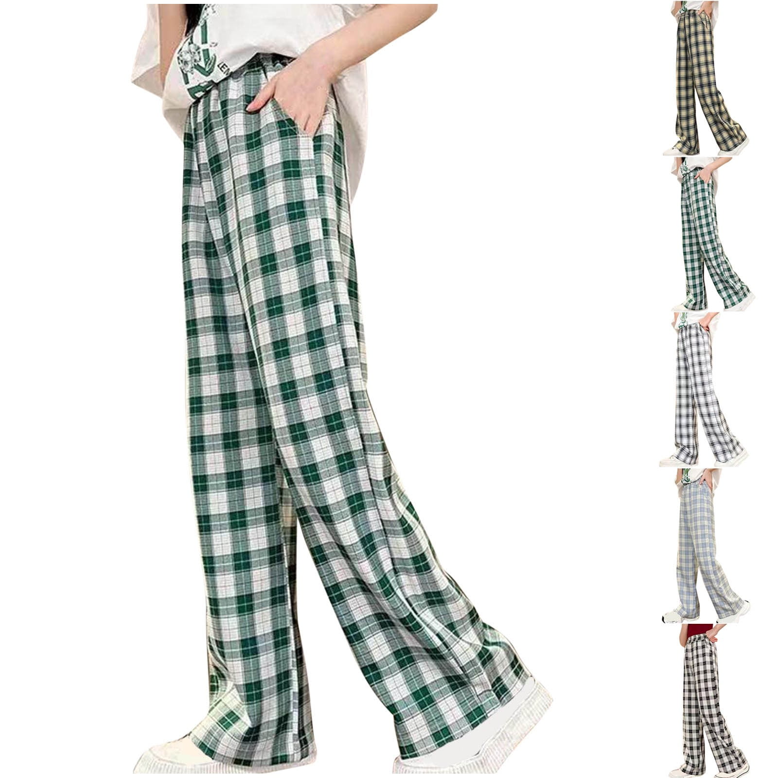 BXINGOHAI Pajama Pants for Boys Girls, Thick Flannel Kids Plaid Pajamas ...