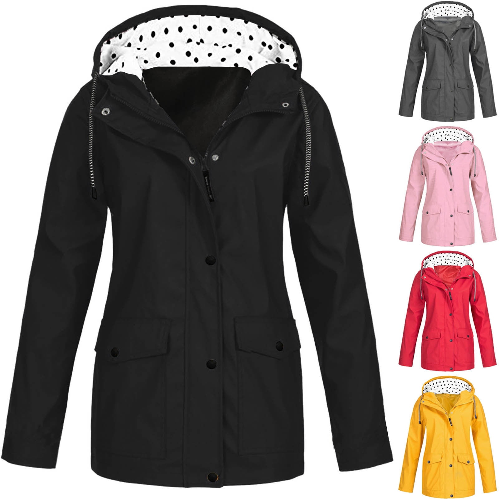 BXINGOHAI Rain Jacket Women Waterproof Long Lightweight Raincoat Hooded ...