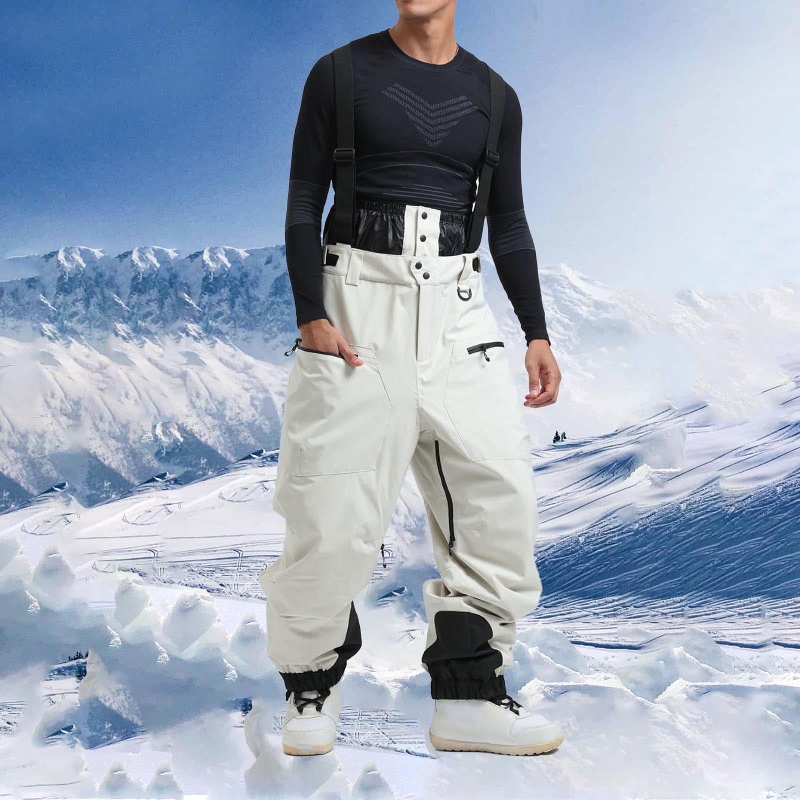 BXINGOHAI Snow Women Men Ski Bibs Snowboard Pants Snow Bibs Overalls ...