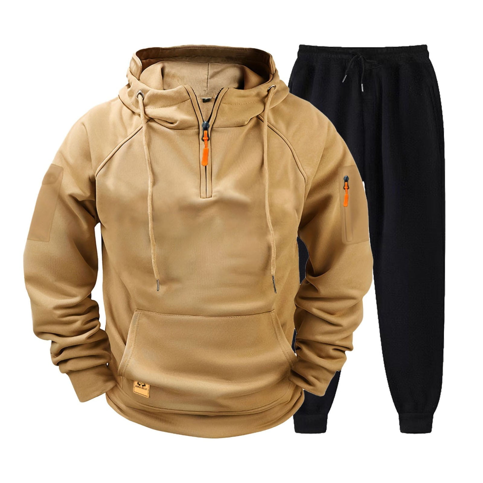 BXINGOHAI Sweatsuit 2 Piece Set for Men Tactical Fleece Hoodies And ...