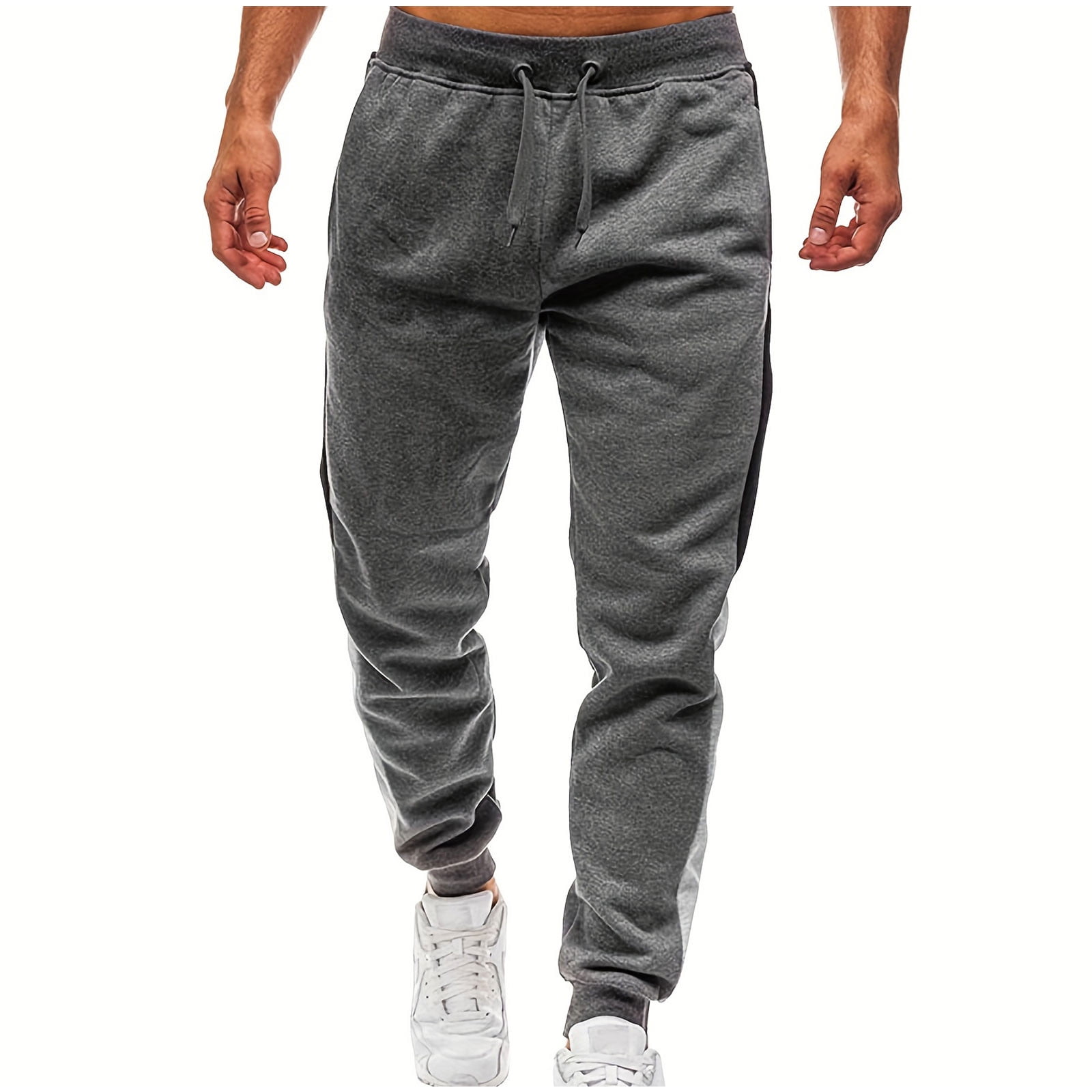 BXINGOHAI Thin Fleece Sweatpants for Men Fashion Drawstring Jogger ...