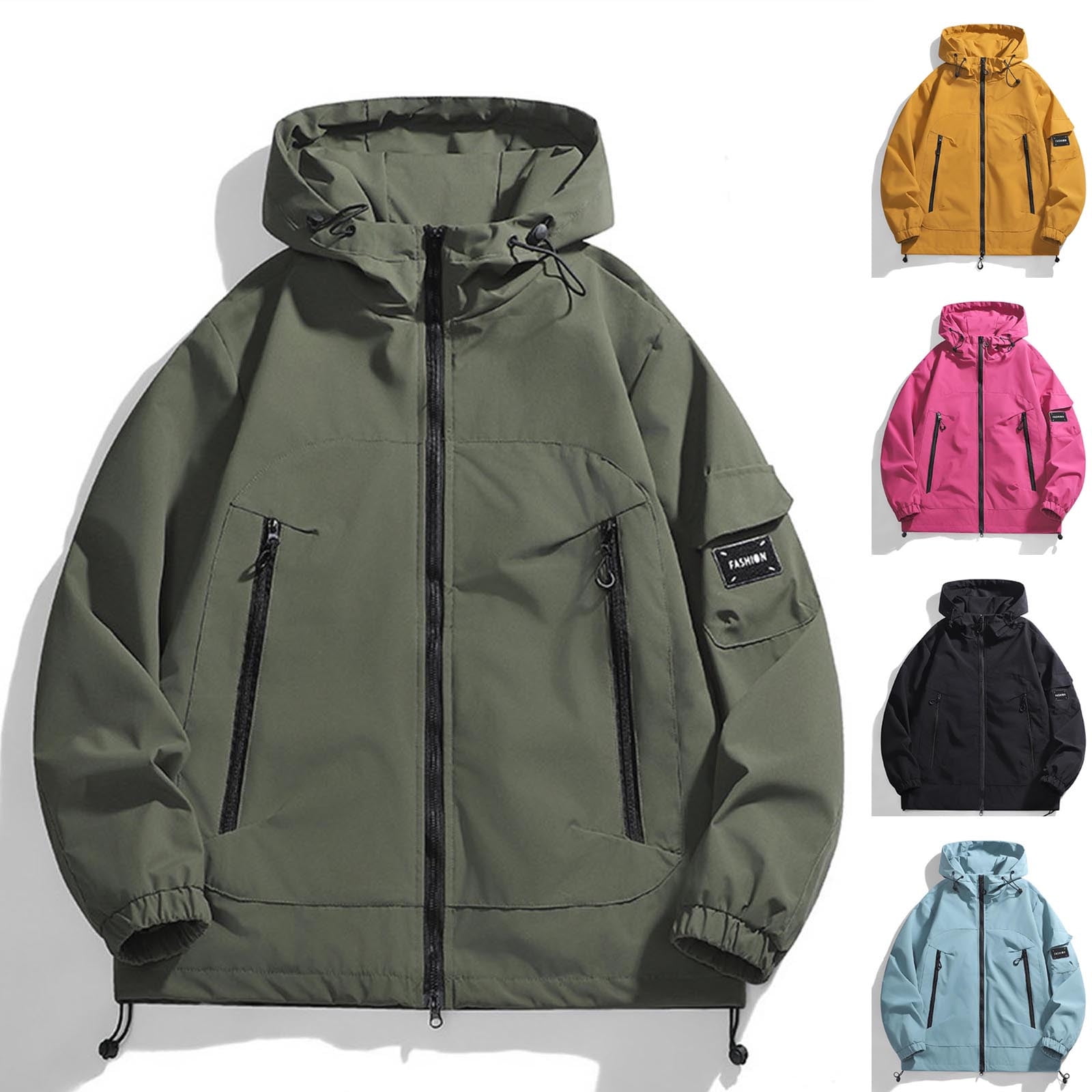 BXINGOHAI Waterproof Womens Rain Jacket Lightweight Packable Raincoat with Hood for Golf Hiking ...