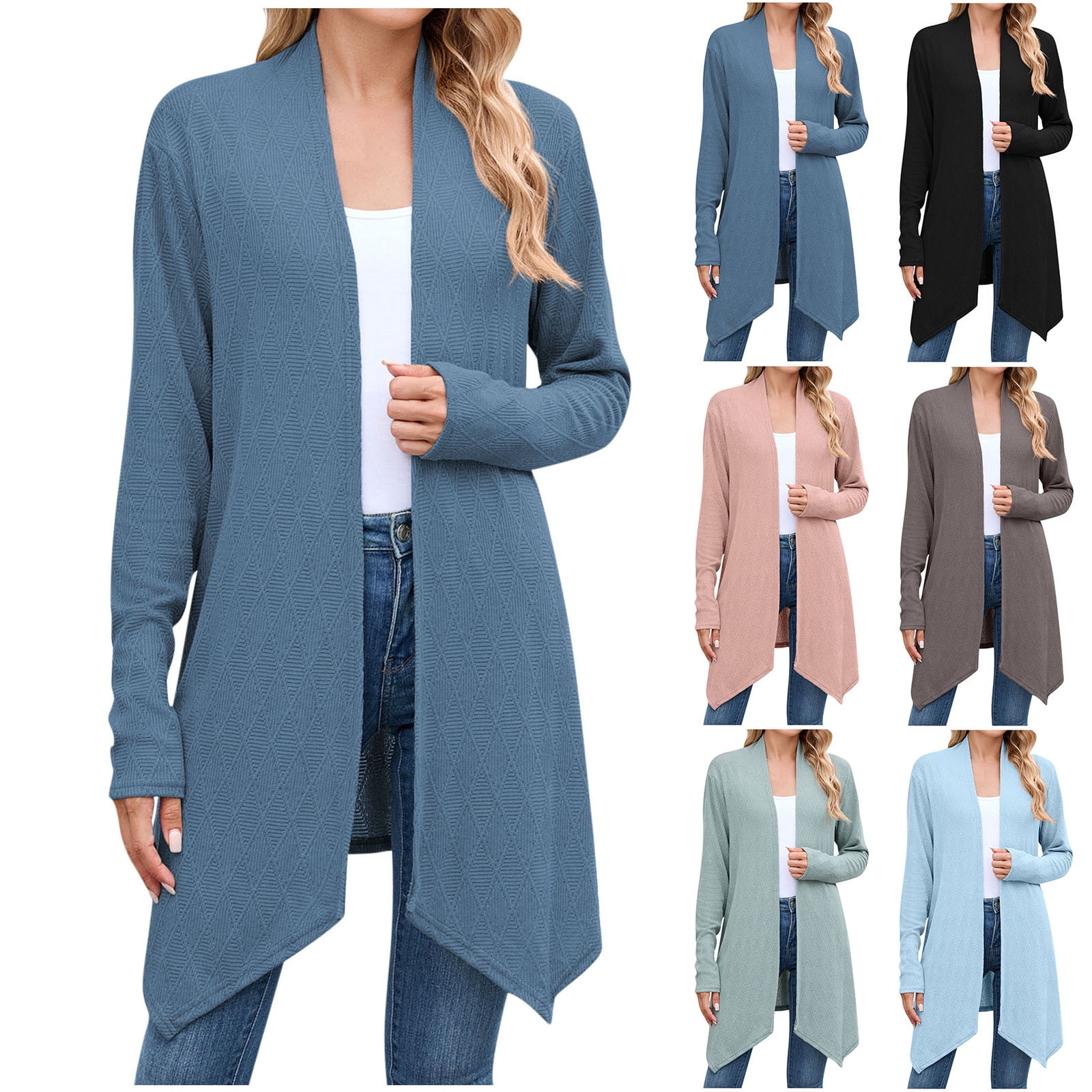 BXINGOHAI Women Long Cardigan Sweaters Lightweight Open Front Duster ...