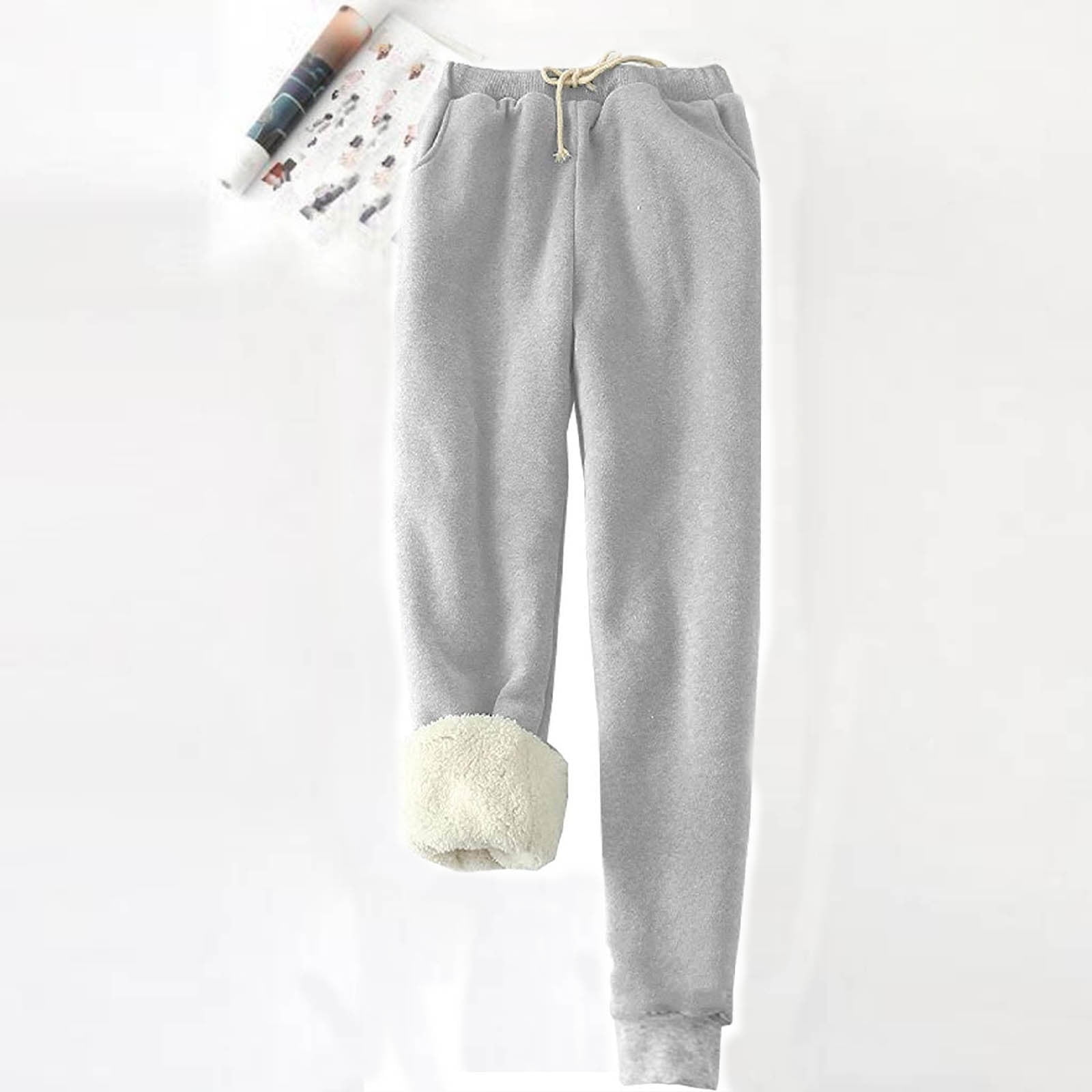 BXINGOHAI Women's Fleece Lined Sweatpants Winter Thermal Thick Sherpa ...