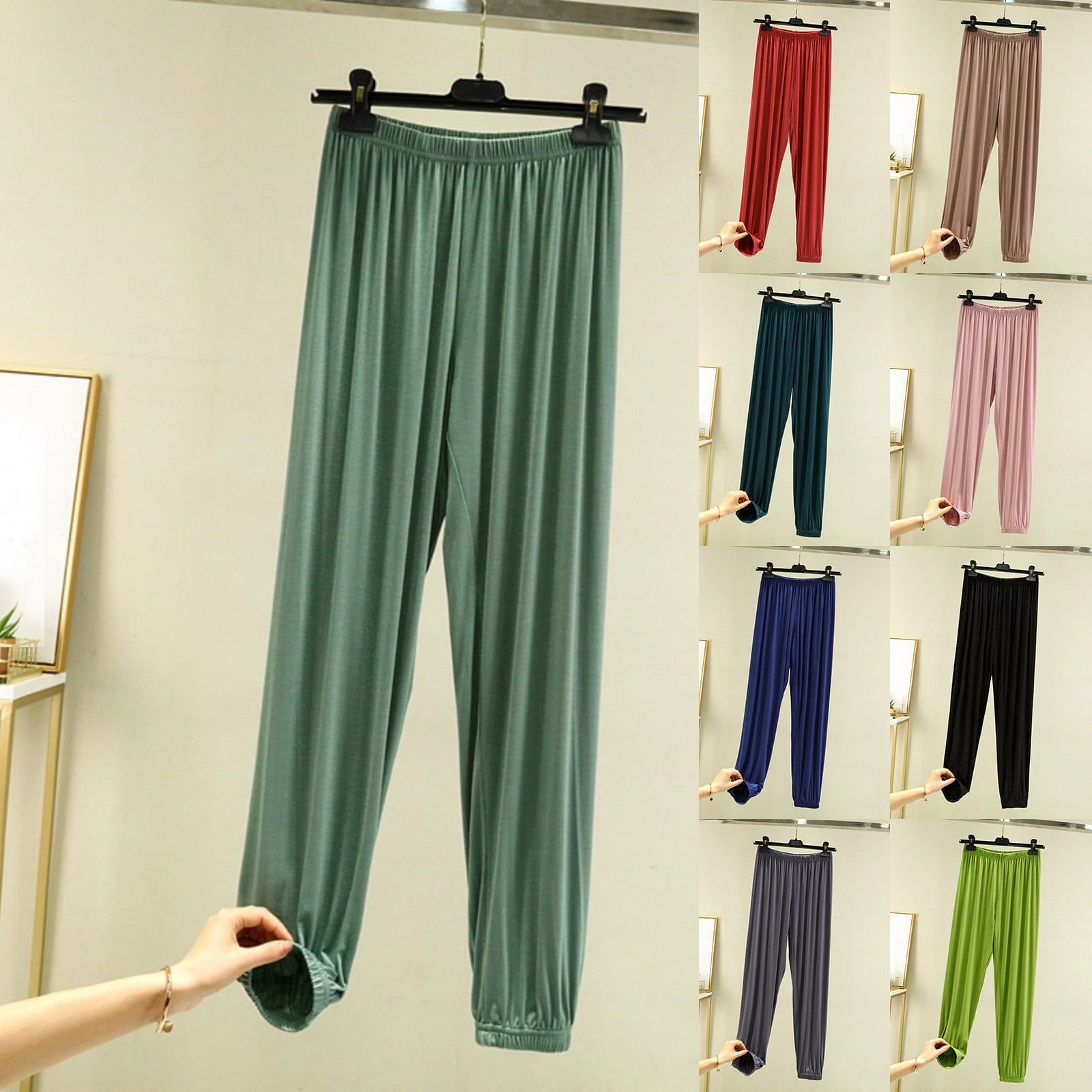 BXINGOHAI Women's Long Sleep Pants Summer Lightweight Lounge Pants ...