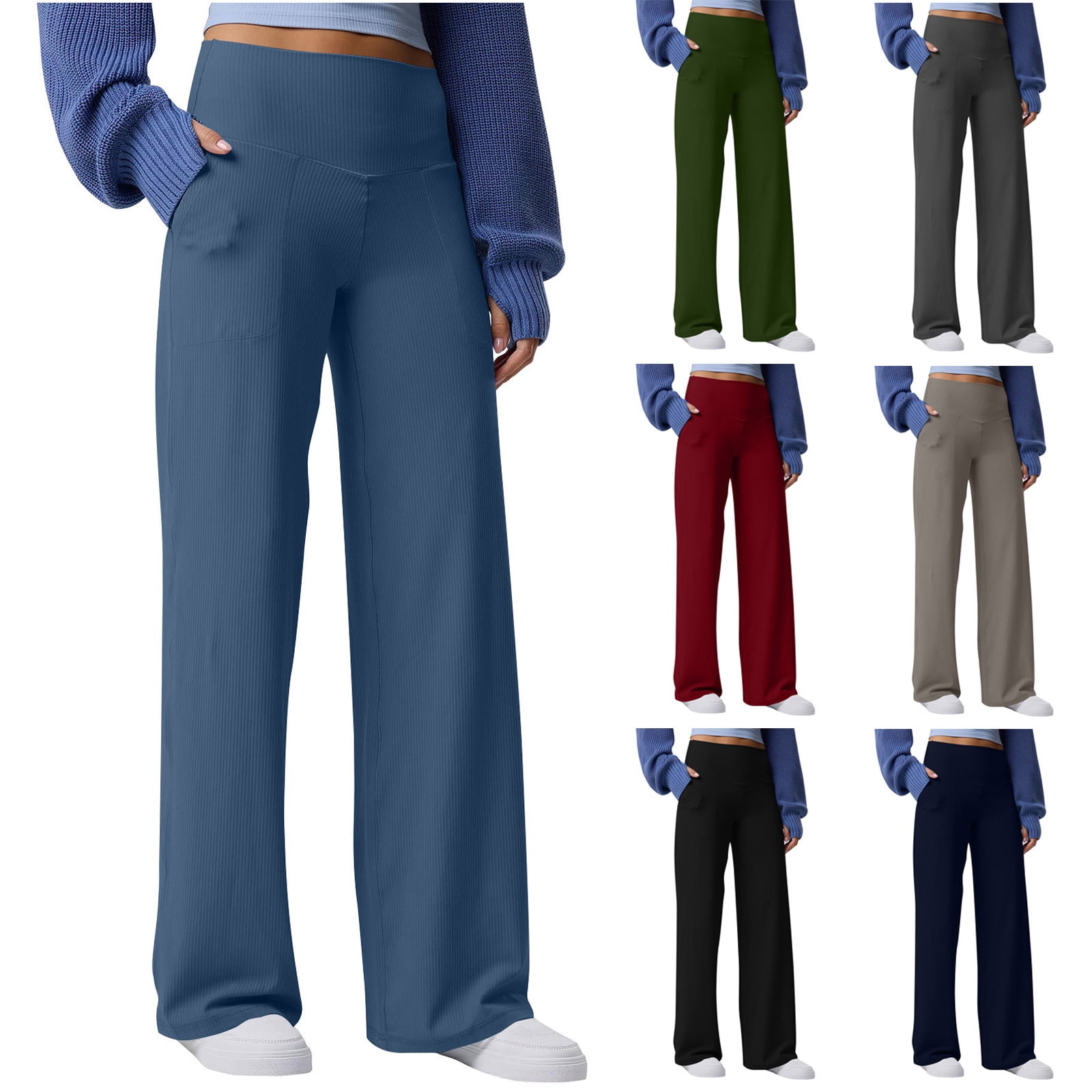 BXINGOHAI Womens Flared Yoga Pants with Pockets, High Waisted Flare ...