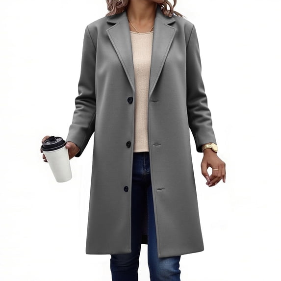 BXINGOHAI Womens Long Wool Coat for Women Fall Winter Trench Coat ...