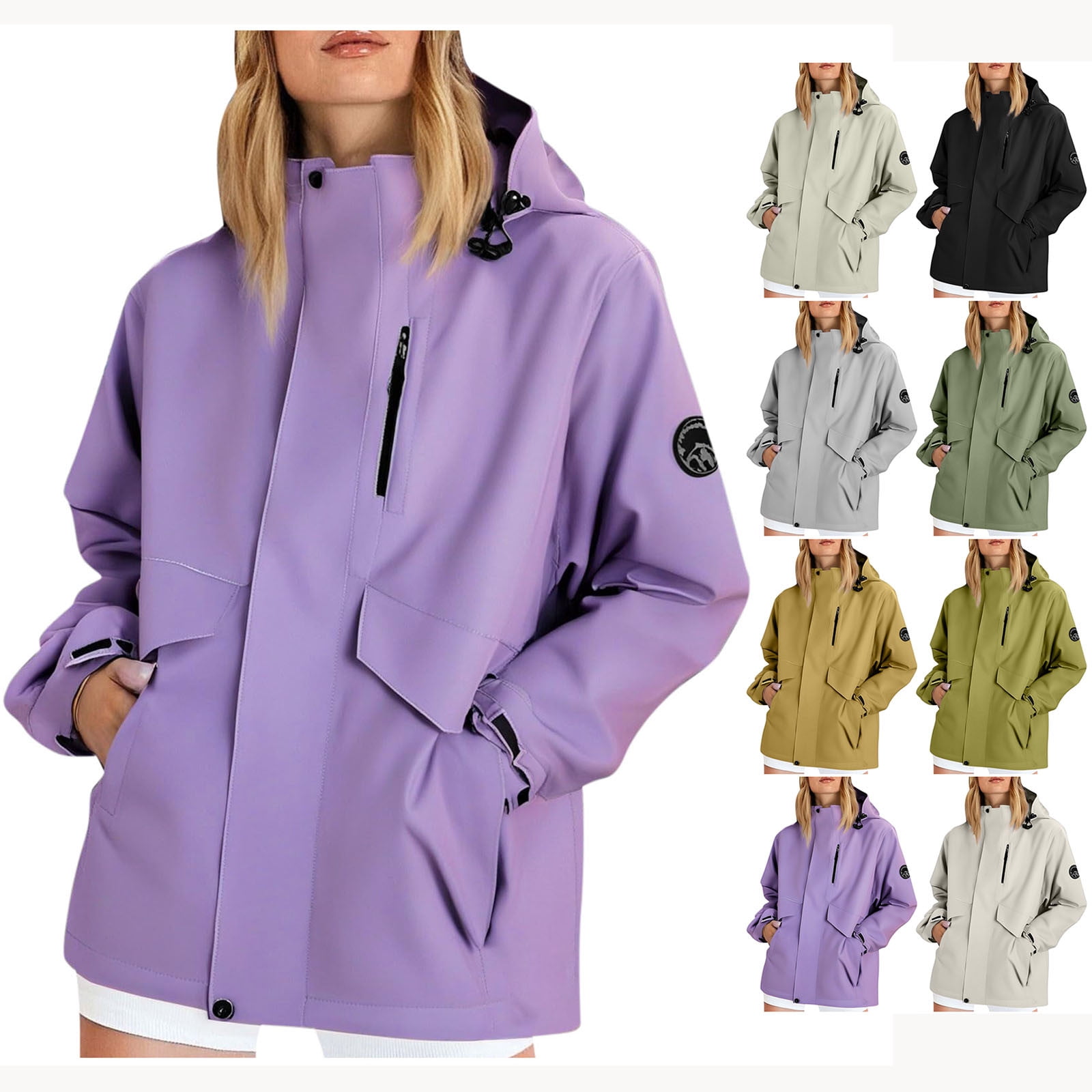 BXINGOHAI Womens Waterproof Rain Jacket Lightweight Outdoor Windbreaker ...