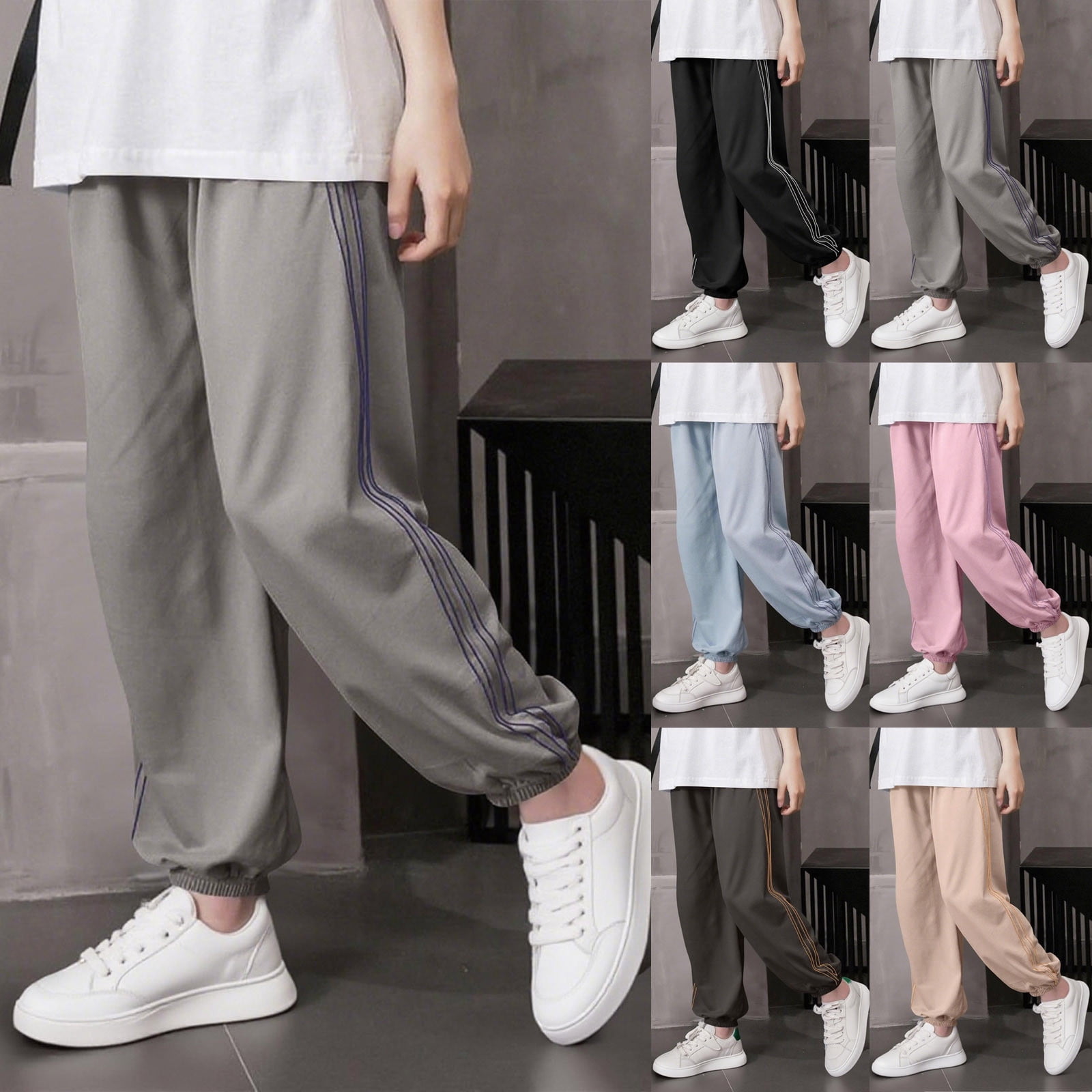 BXINGOHAI Youth Boys Joggers Pants Kids Tapered Leg Sweatpants Athletic ...