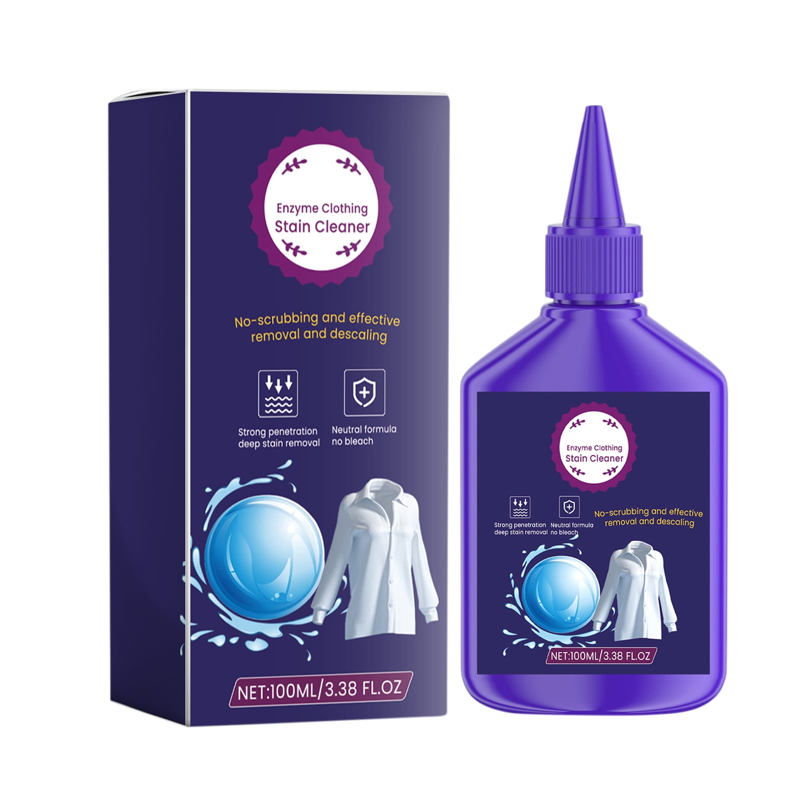 BXIRSM Active Enzyme Clothing Stain Remover Removal Oil Stains And ...