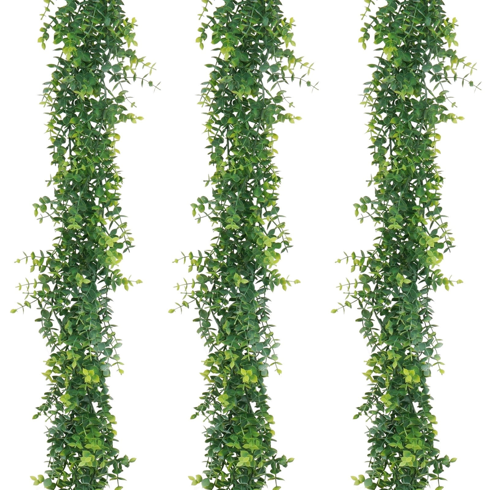 BXIRSM Artificial Eucalyptus Garland, 3 Pack 6.5 Ft Greenery Vines, Faux Hanging Plant for Home ...