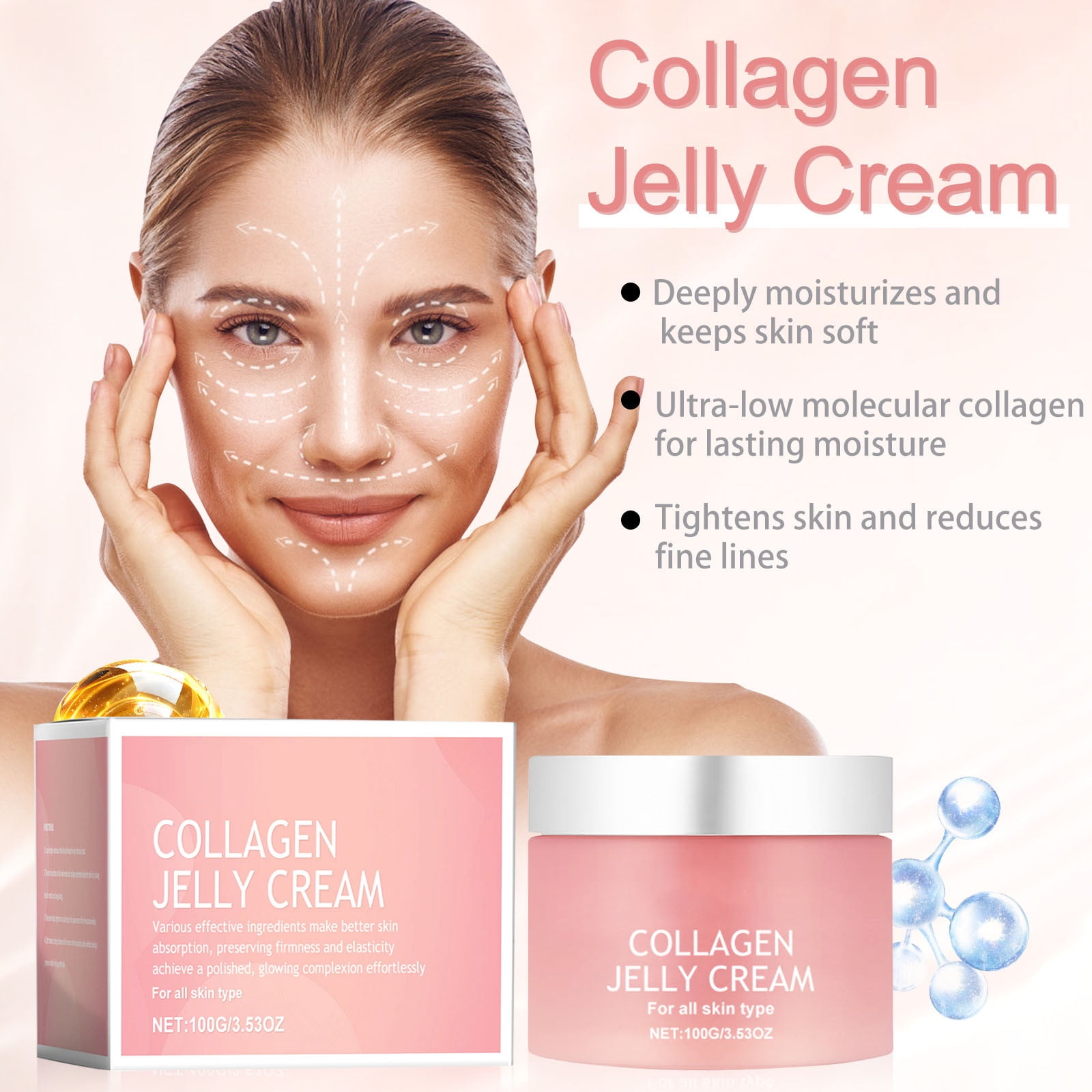 BXIRSM Collagen Jelly Cream,Anti-Ageing Face Care,Anti-Wrinkle,Deeply ...