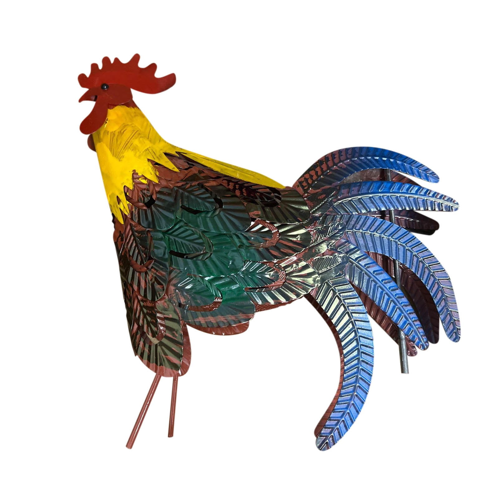 BXIRSM Colorful Handcrafted Metal Rooster Statue for Home and Garden ...