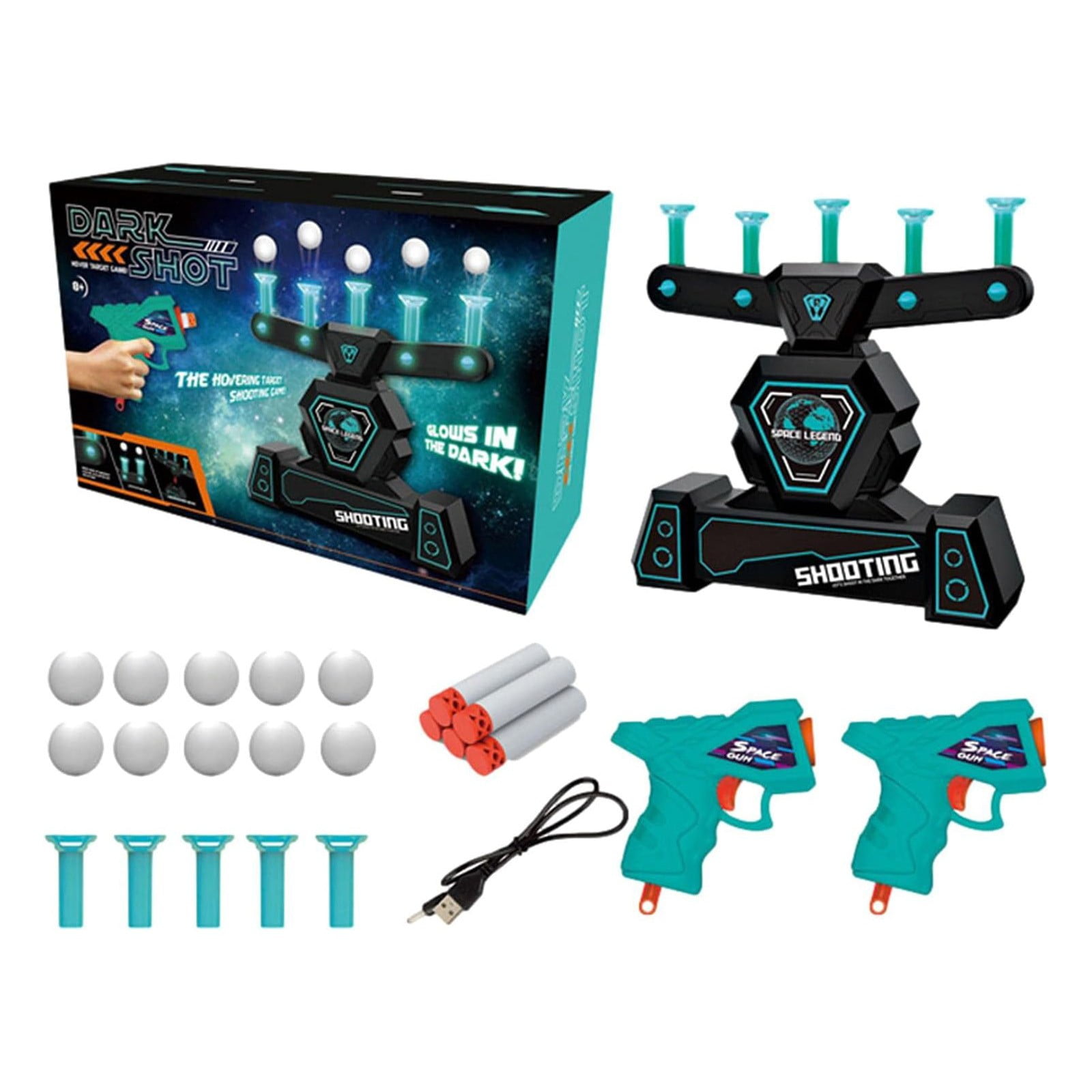 BXIRSM Glow in The Dark Shooting Game Set with Floating Targets, Dual ...
