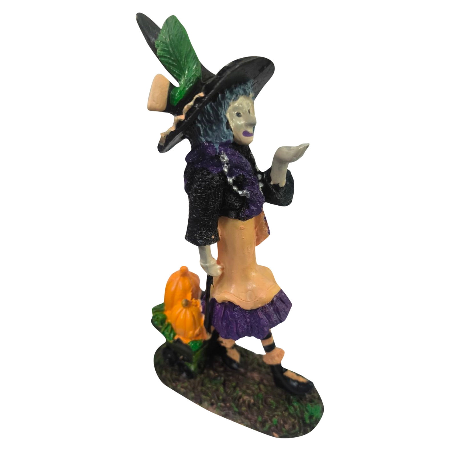 BXIRSM Handcrafted Halloween Witch Figurine with Pumpkin Skirt and Hat ...