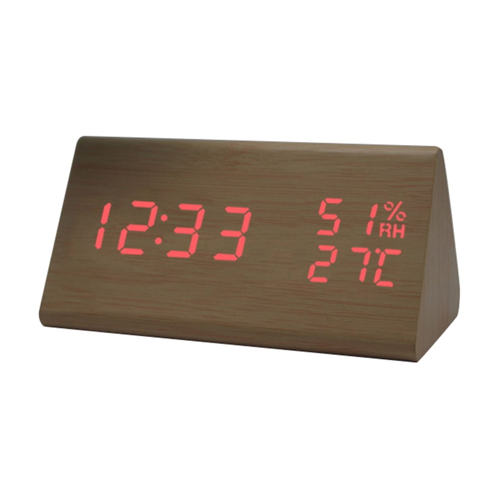 BXIRSM Modern LED Digital Alarm Clock with Temperature and Humidity ...