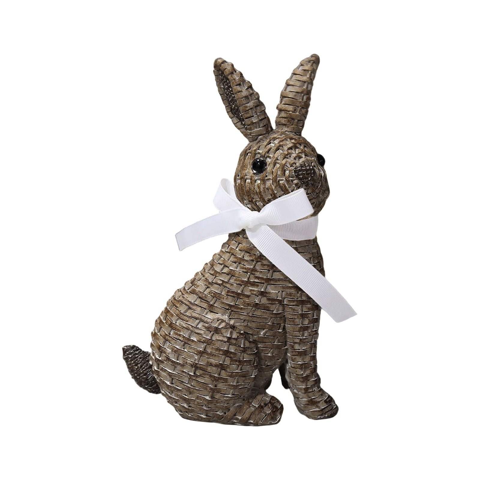 BXIRSM Rattan Effect Resin Bunny Easter Decor,Table Rabbit Easter ...