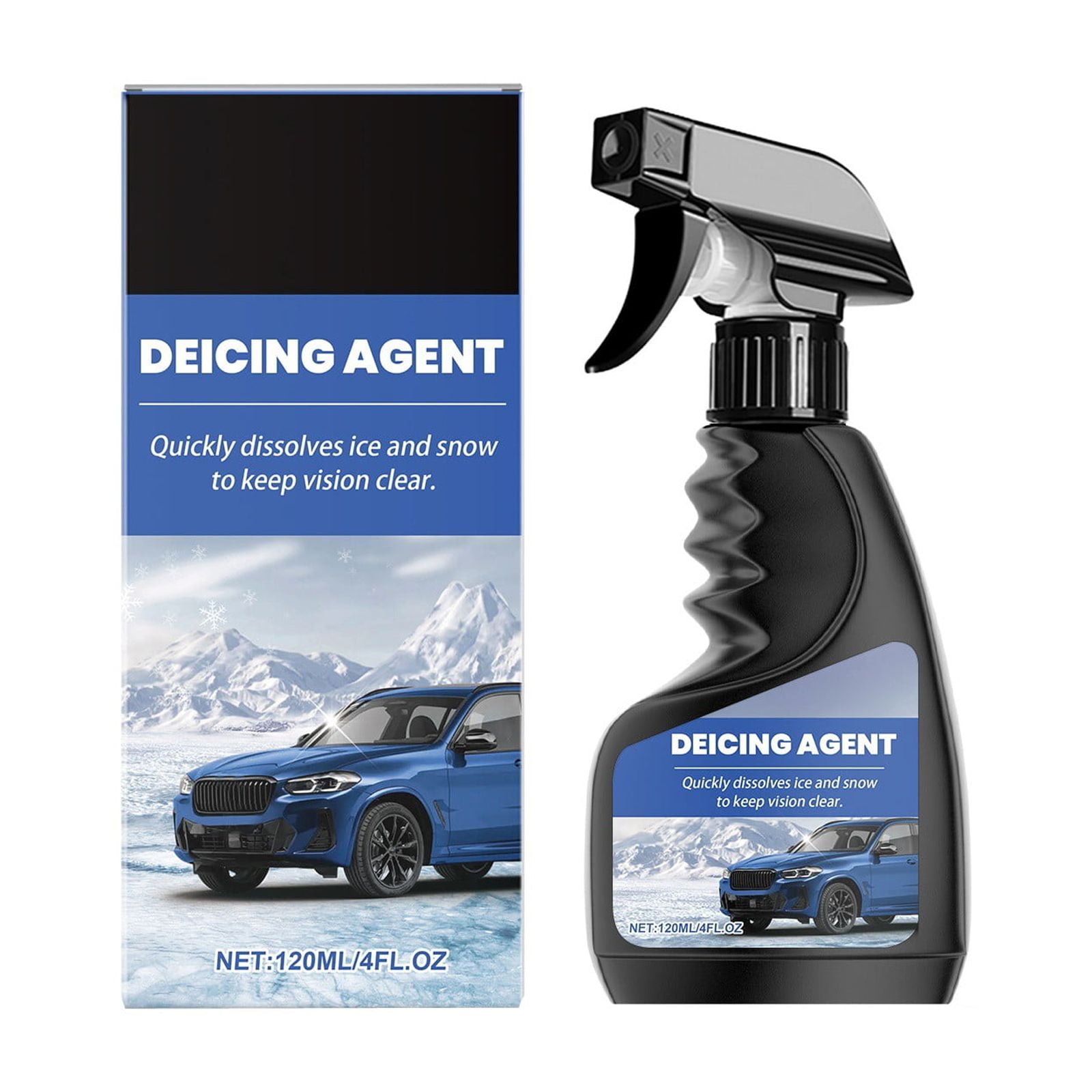 BXIRSM Windshield And Wiper De-icer Spray（120ml）, Quickly Melts Frost ...