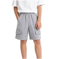 BXJX Boys Cotton Athletic Shorts, Running Casual Knee Length Elastic ...