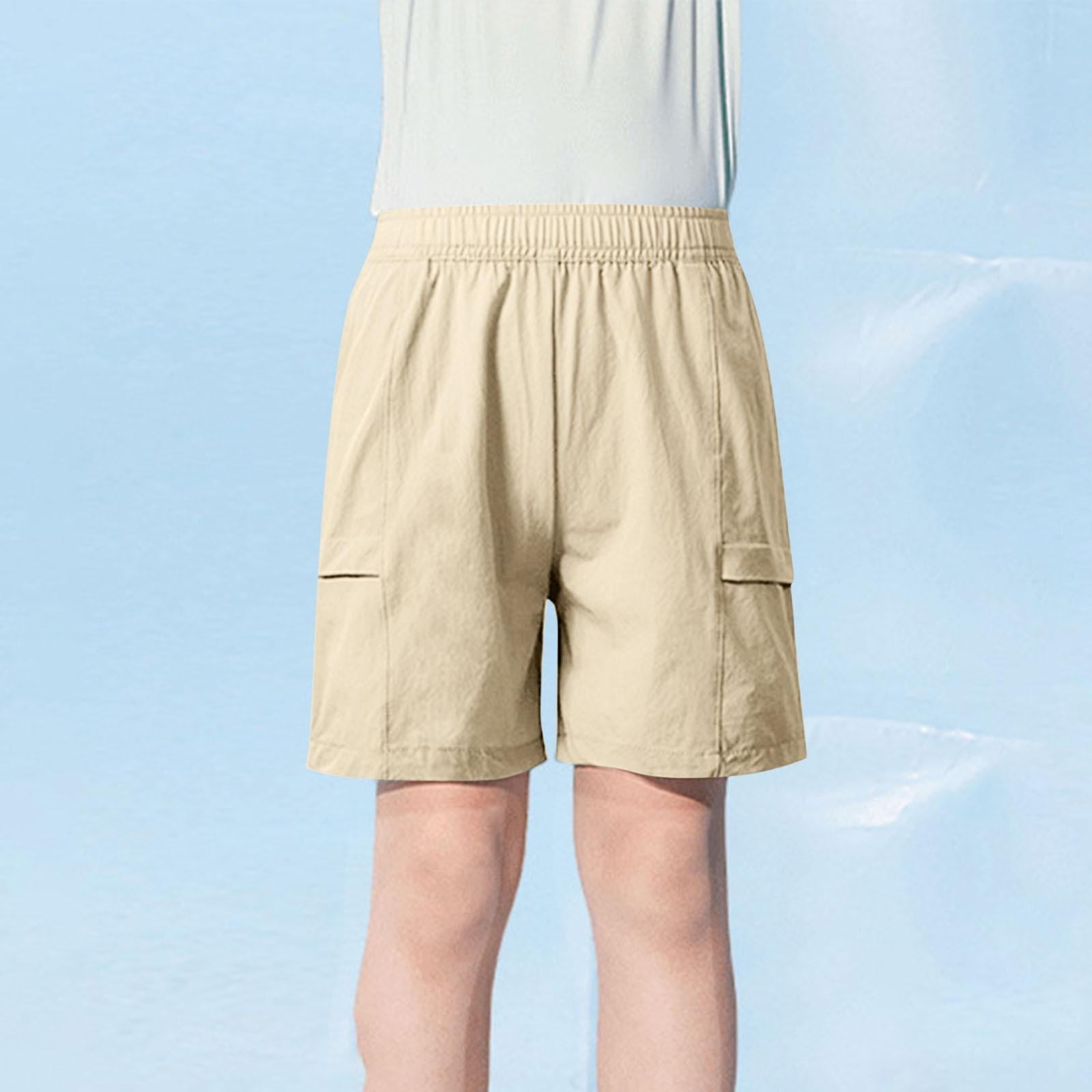 BXJX Girls Cargo Shorts- Casual Elastic Waist Lightweight Quick Dry ...