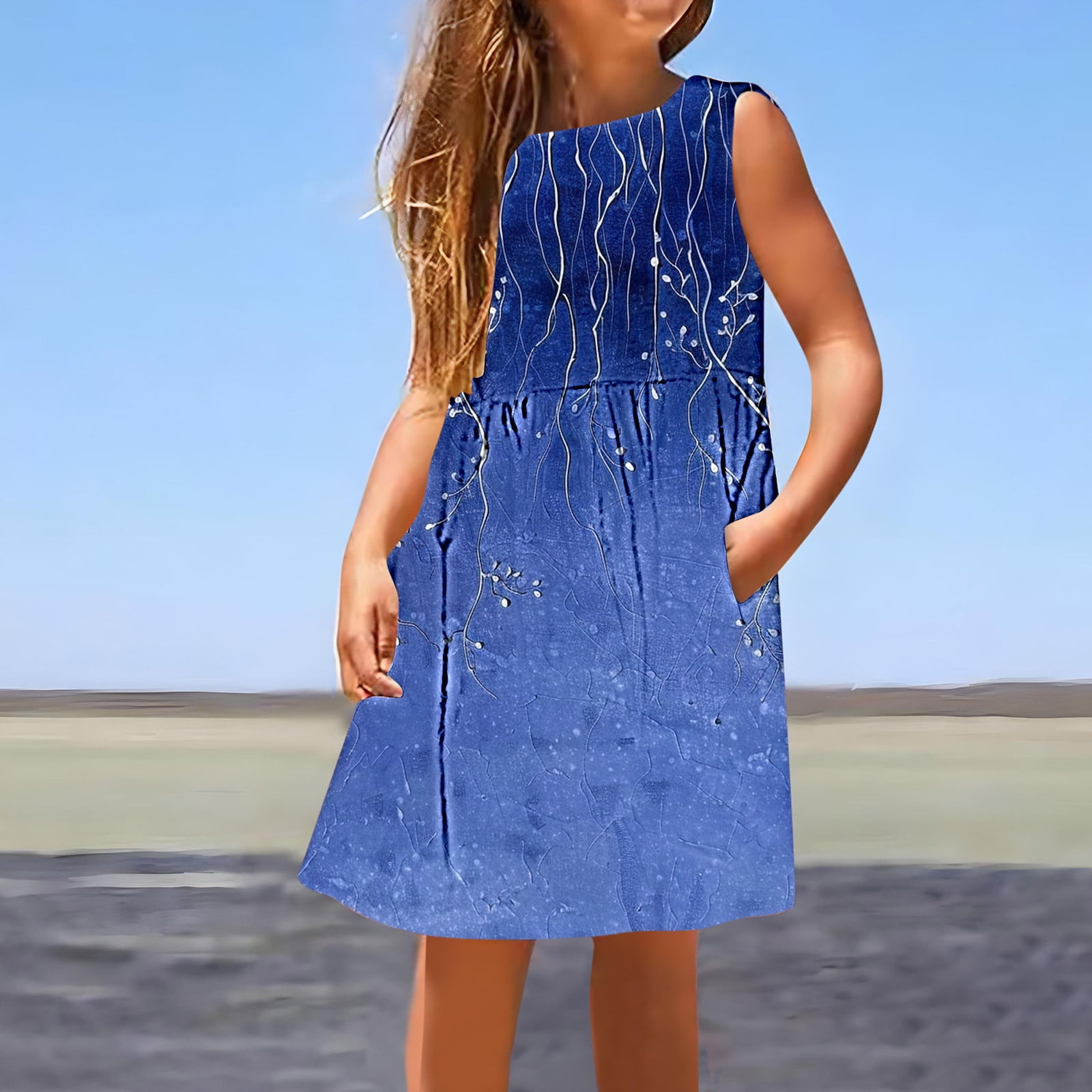 BXJX Girls Casual Graphic Dresses- Cotton Cute Ruffle Elastic Waist ...