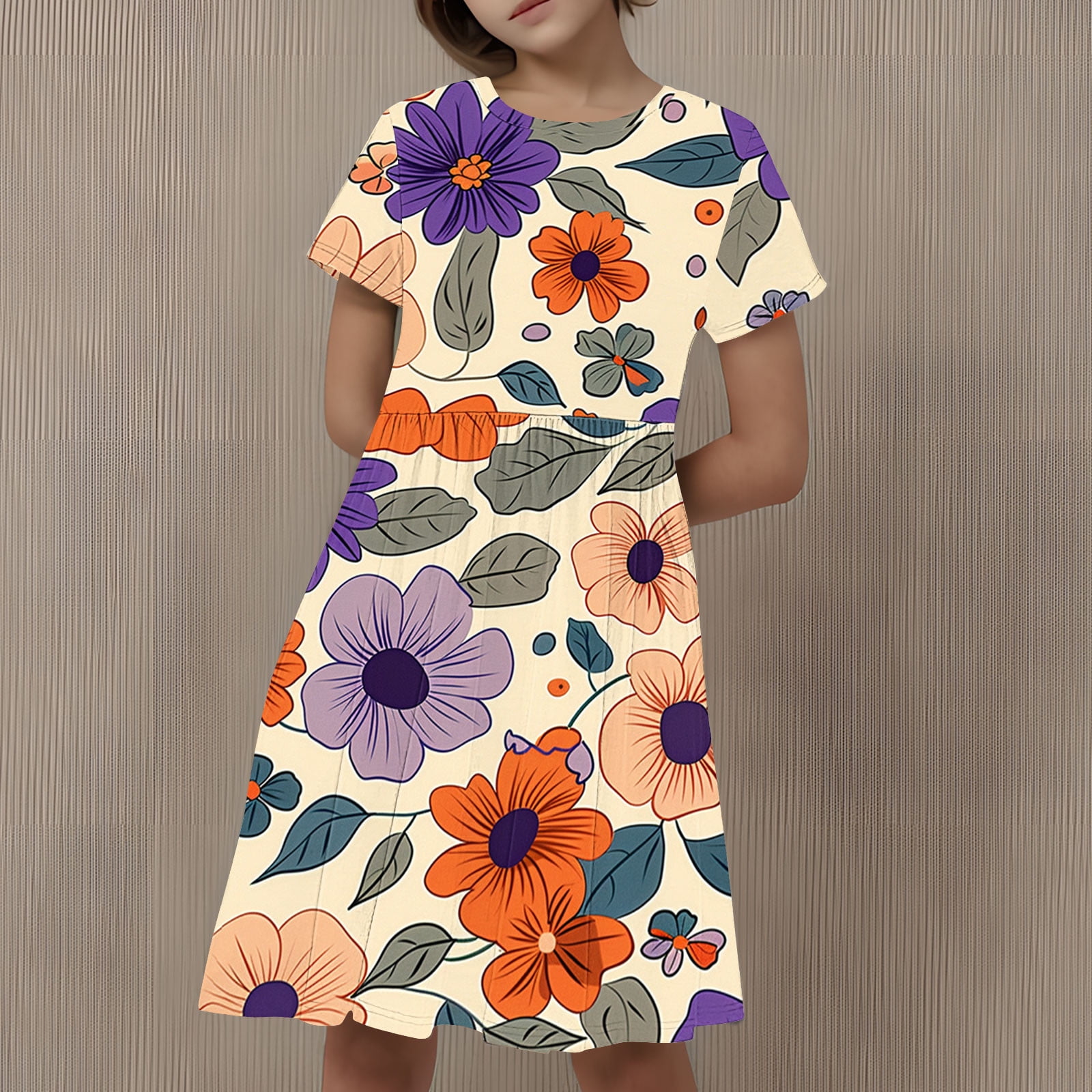 BXJX Girls Casual Graphic Dresses- Workout Ruffle Short Sleeve Cute ...