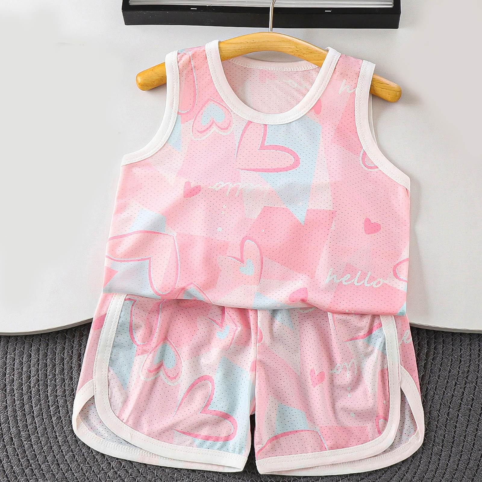 BXJX Girls Cotton Outfit Sets- 2 Piece Comfy Casual Summer Tank and ...
