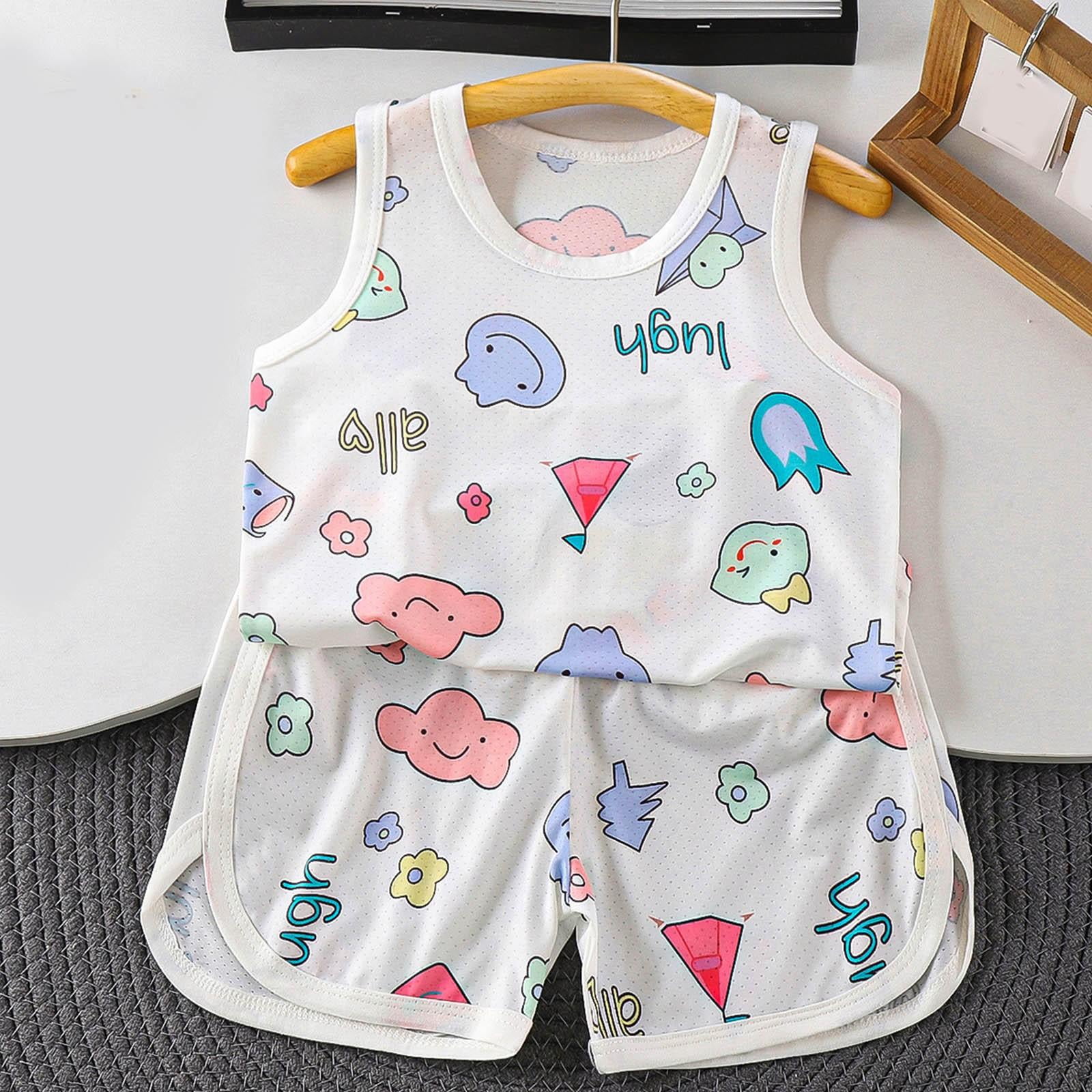 BXJX Girls Cotton Outfit Sets- Casual Comfy 2 Piece Summer Tank and ...