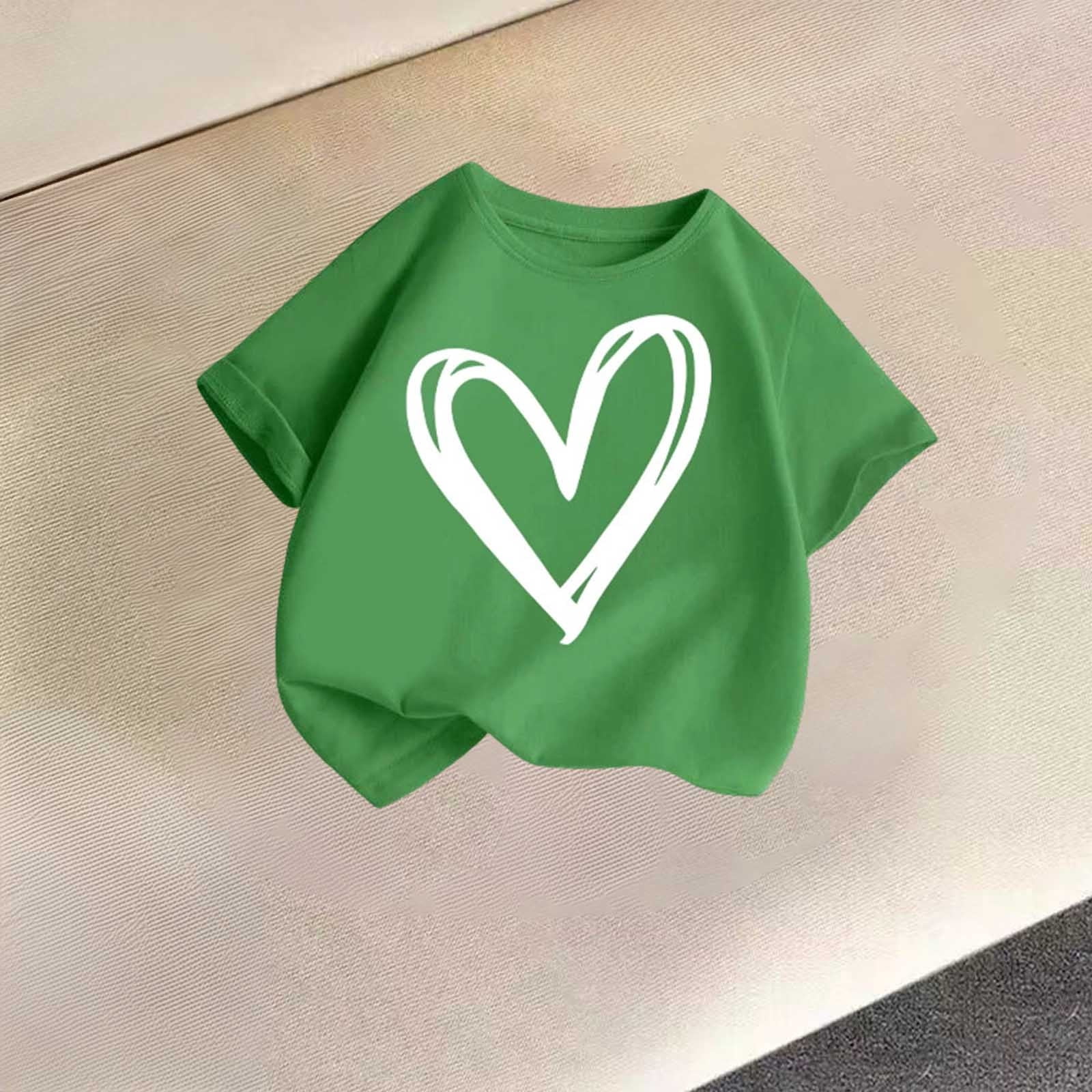 BXJX Girls Cotton T-Shirts, Summer Cute Crew Neck Short Sleeves Kids ...