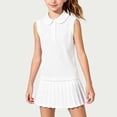BXJX Girls Cotton T-shirts, Sleeveless Sports Collared School Summer ...
