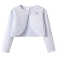 BXJX Girls Cropped Cardigans, Knitted School Long Sleeve Open Front ...