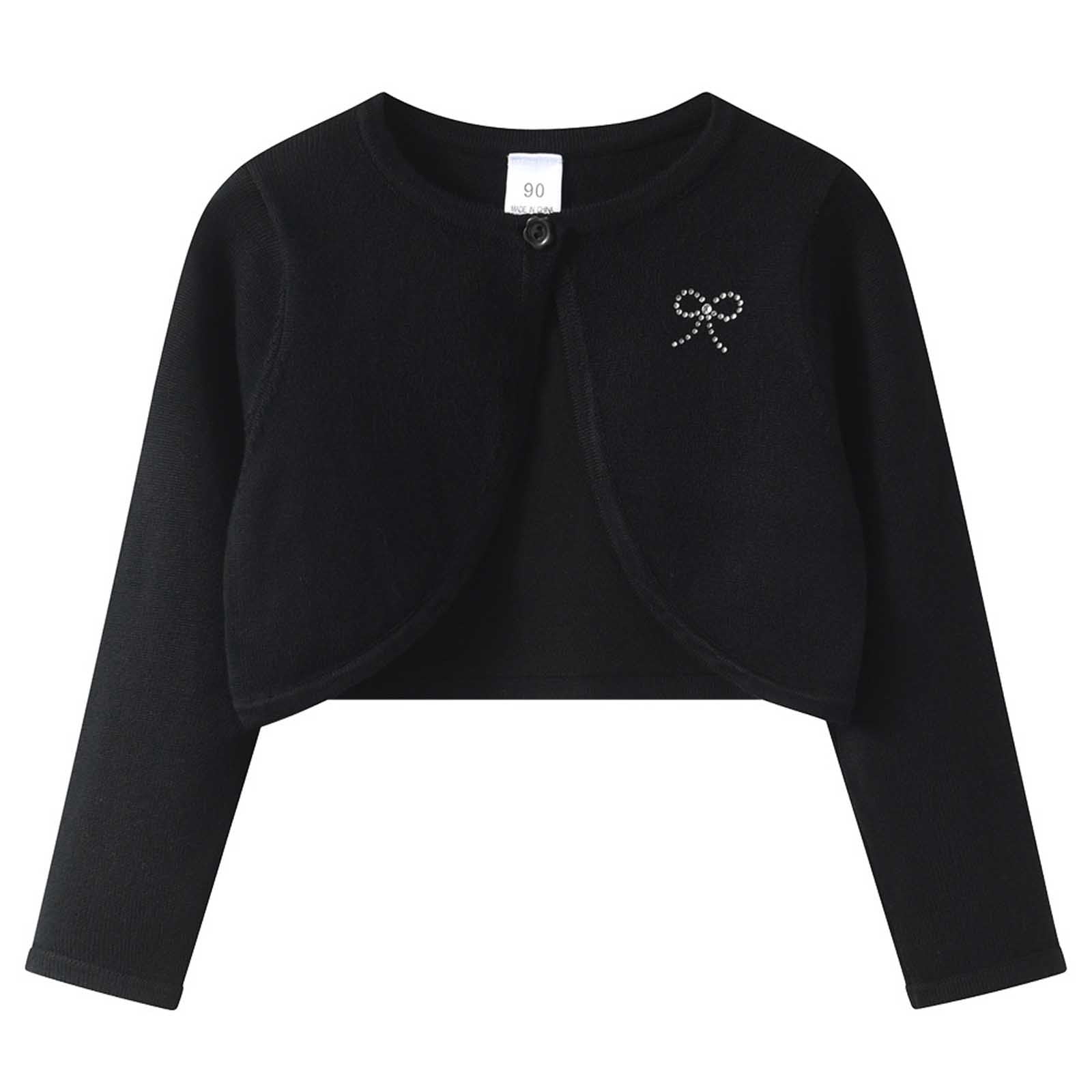 BXJX Girls Cropped Cardigans, Long Sleeve Open Front Knitted School ...